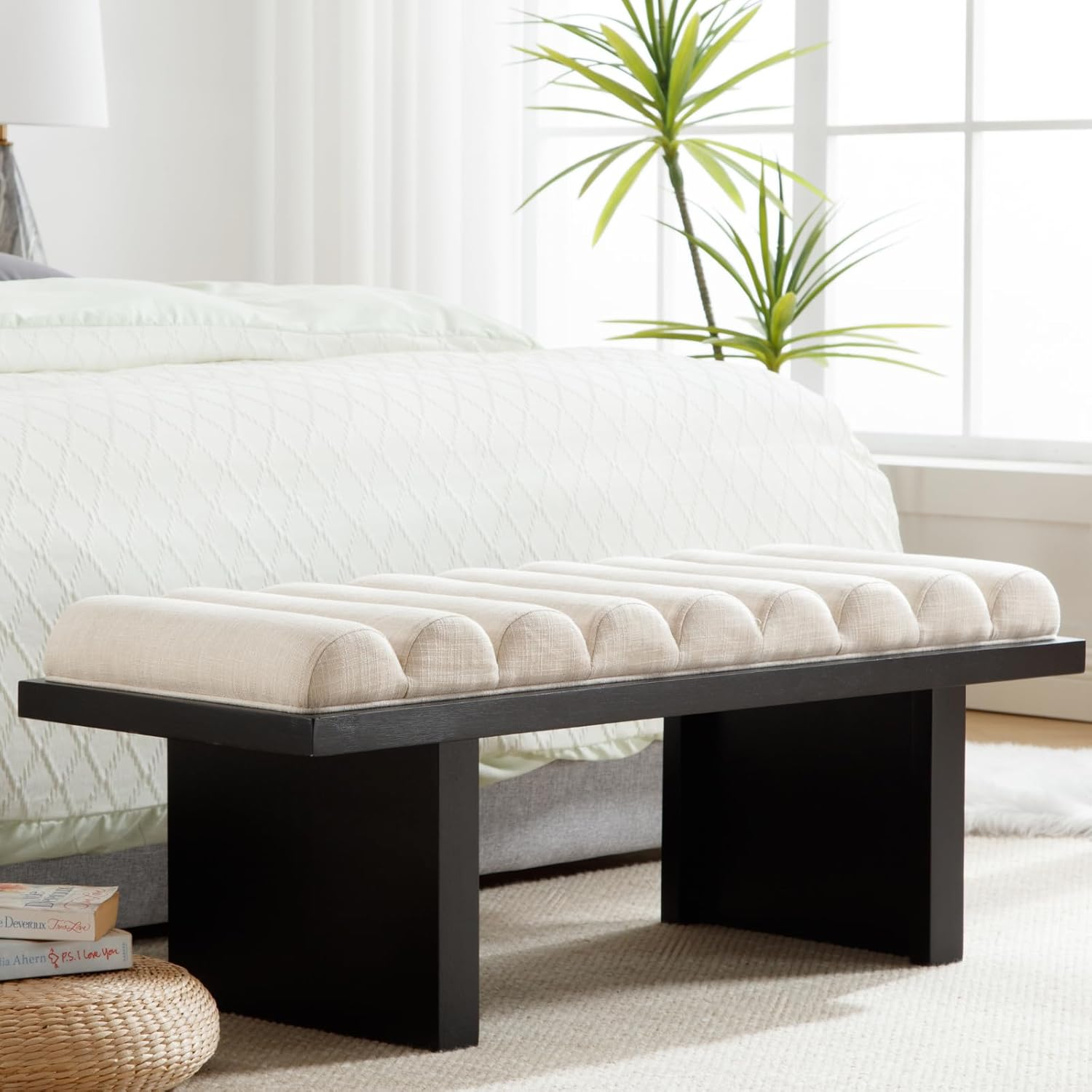 Amazon.com: Ya-Home Modern Entryway Bench, Bedroom Bench with ...