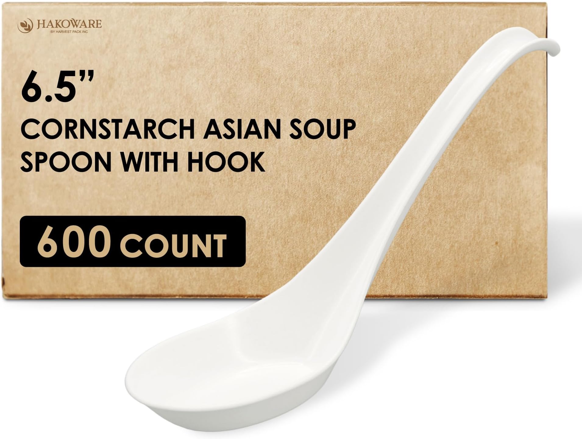 Amazon.com: 100 Pack Disposable Dining Asian Soup Spoons Chinese Spoon ...