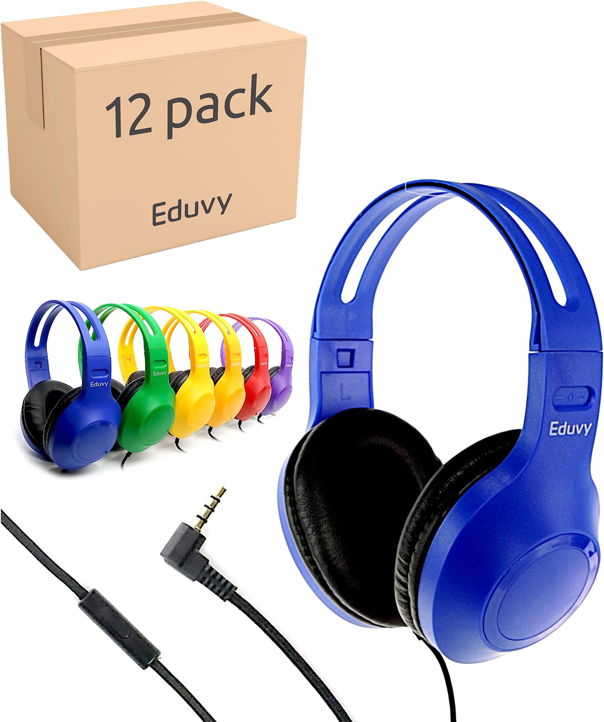 Amazon.com: Eduvy Bulk Headphones for Classroom with Microphone, Heavy ...