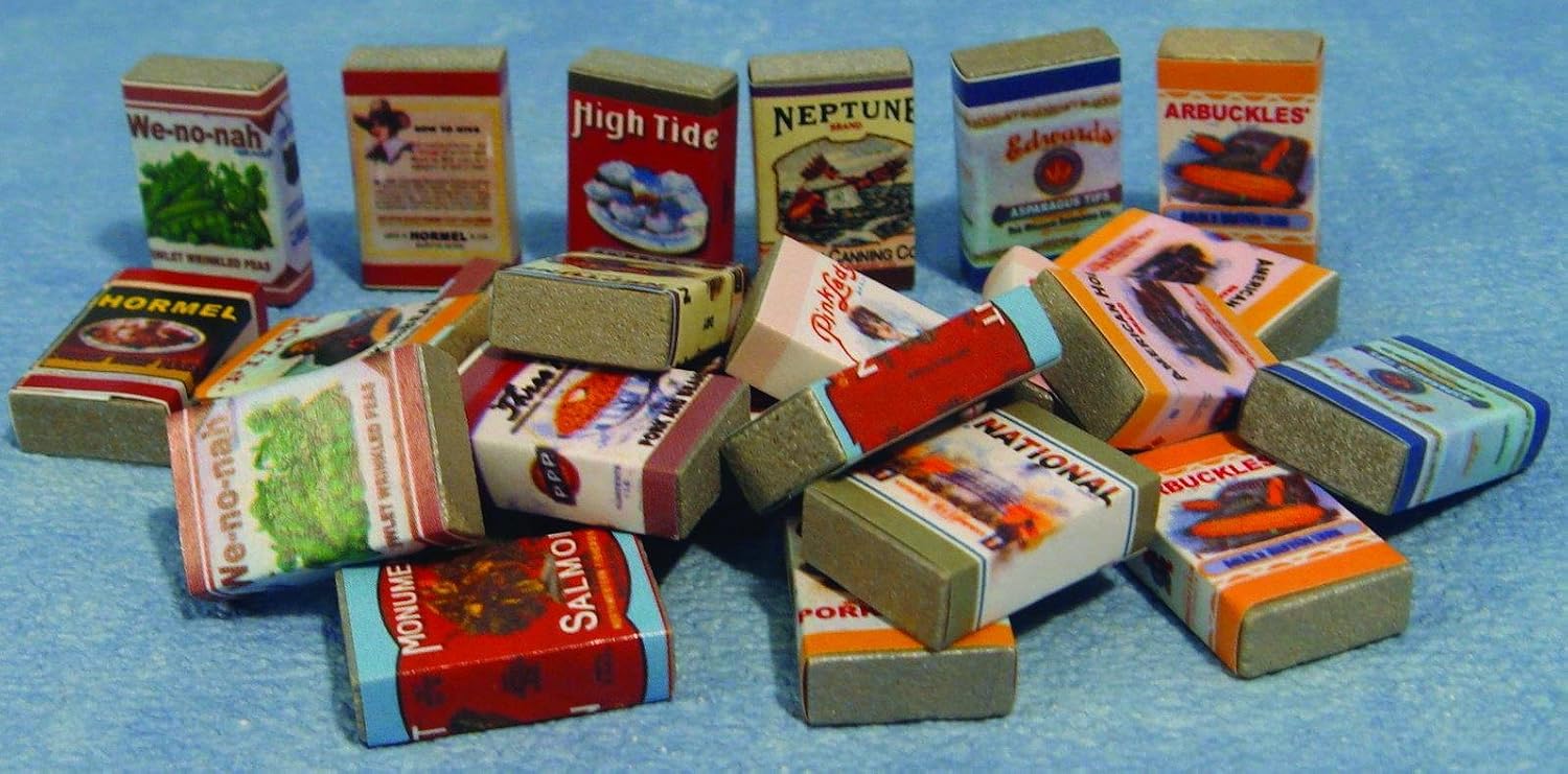 Amazon.com: Miniature 1/12th Scale Set of 24 Sorted Food Packets (Dolls ...