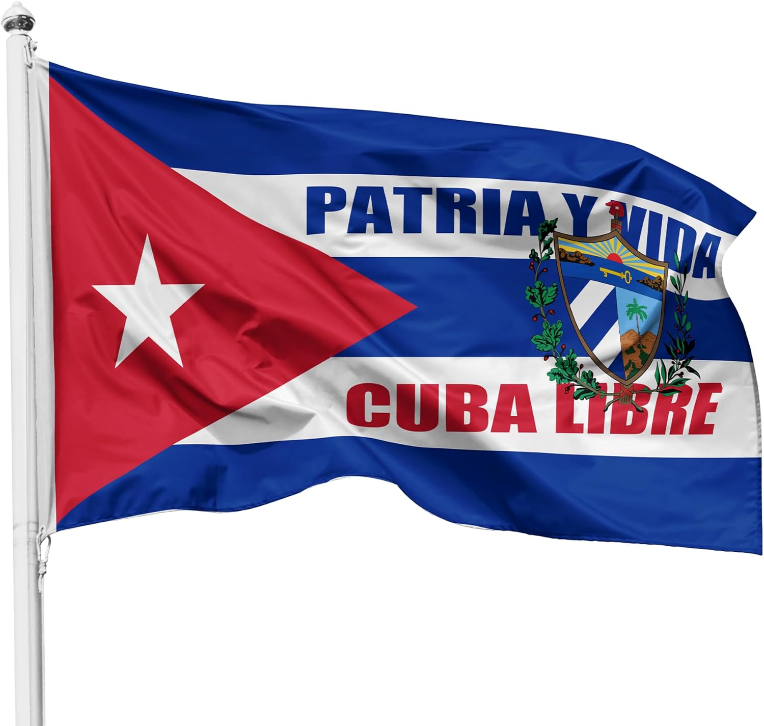 Amazon.com: Cuba Flag 3x5 Ft Nylon Flag Decorations, Cuban Patriotic ...