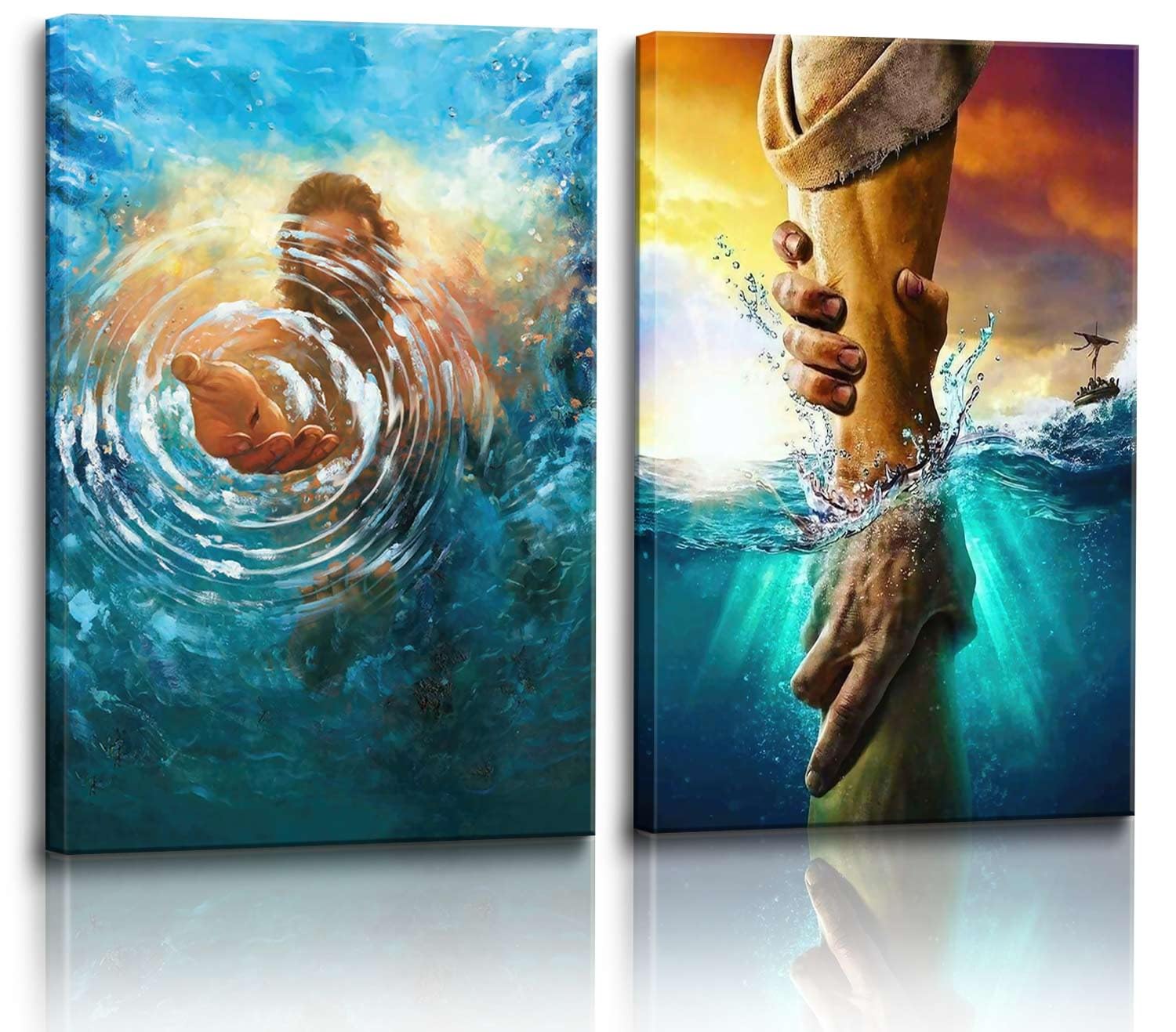 Godont Jesus Wall Art God'S Hand Reached Into The Water Photos ...