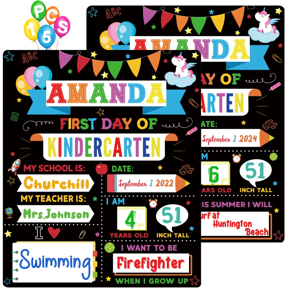 Buy 15 Pack First and Last Day of School Board Signs, 12" x 10" Back to ...