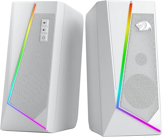 Redragon GS520 RGB Desktop Speakers, 2.0 Channel PC Computer Stereo ...