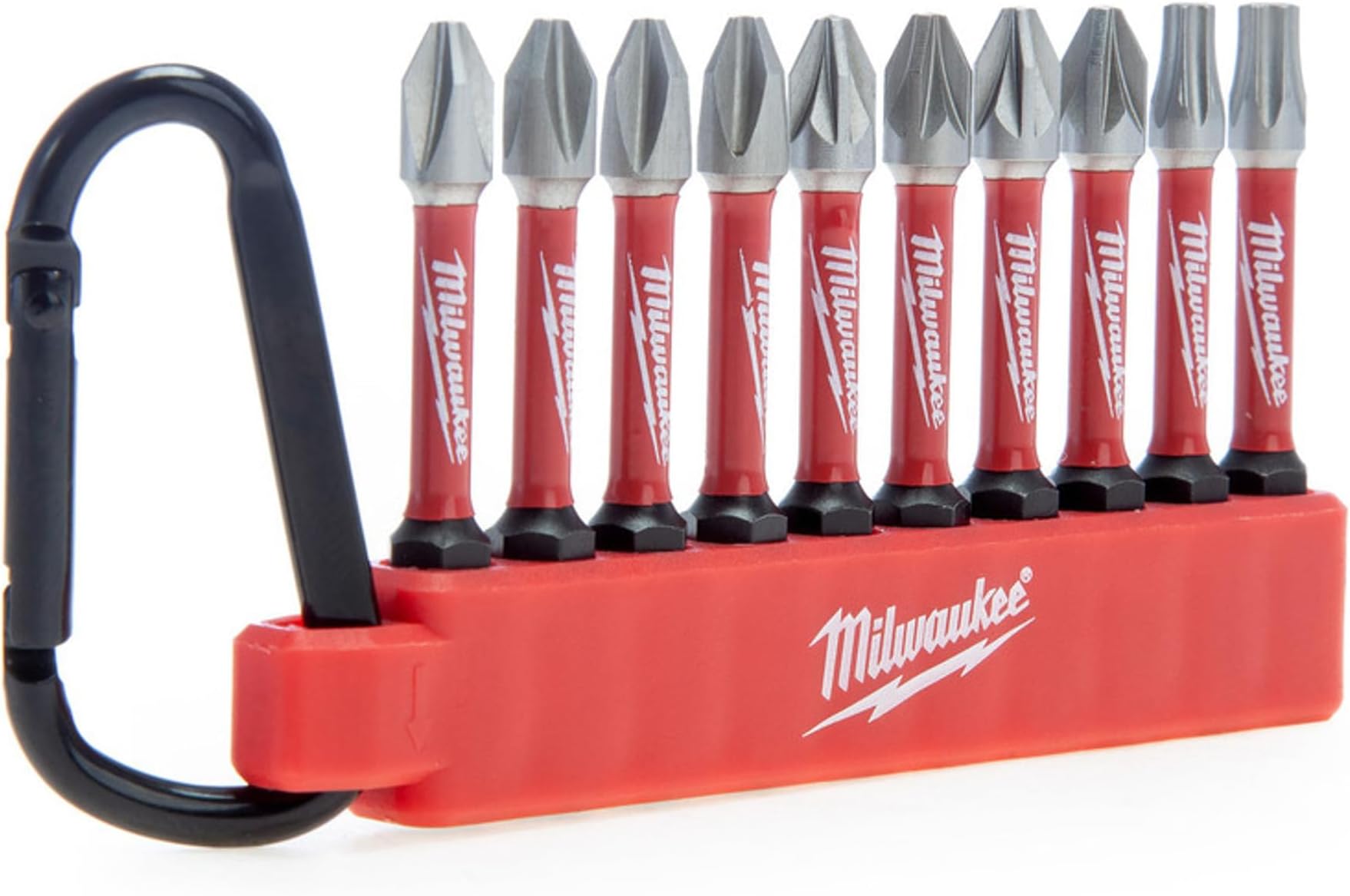 Milwaukee - Shockwave Impact Duty Screwdriver Bit Carabiner Set 10 ...