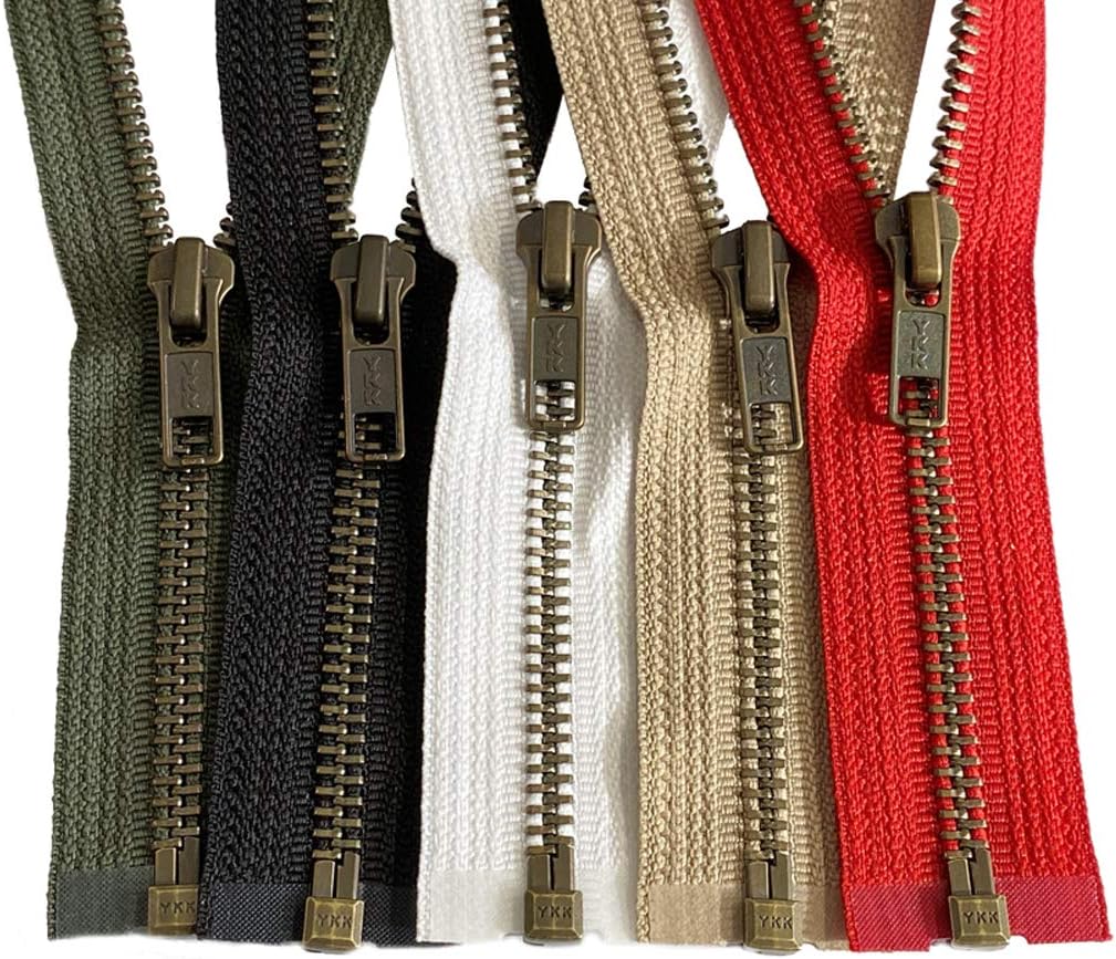 Amazon.com: 2pcs 30 Inches Jacket Zippers Ykk #5 Antique Brass- Metal ...