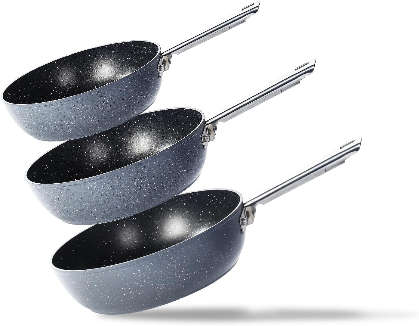 Amazon.com: TIAJO 3-Piece Non-Stick Deep Frying Pan, Saute Pan Set - 8 ...