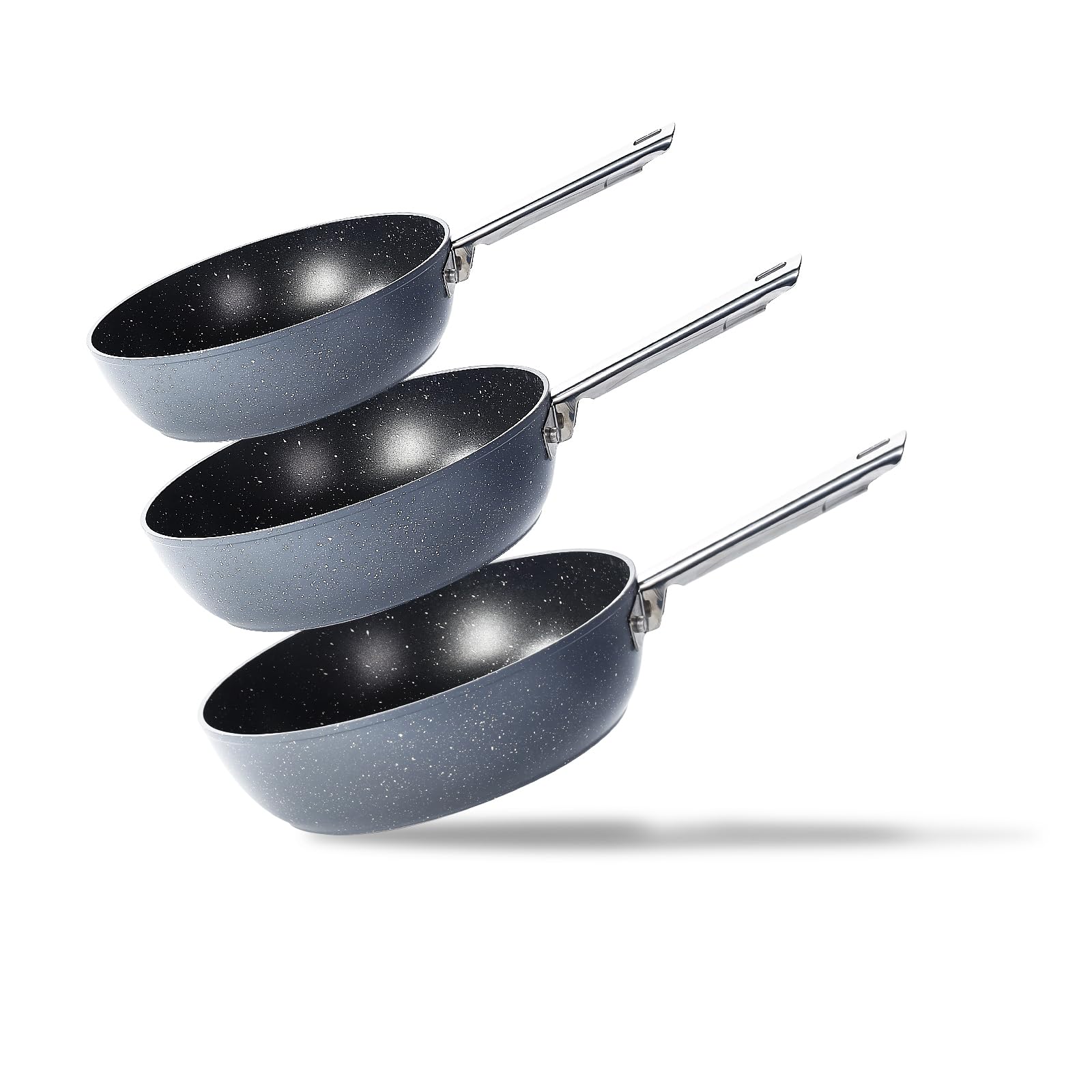 Amazon.com: TIAJO 3-Piece Non-Stick Deep Frying Pan, Saute Pan Set - 8 ...