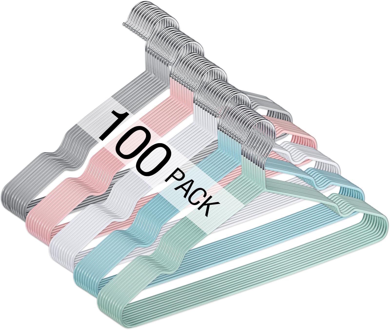 Amazon.com: 40pc Wire Hangers Galvanized Steel Metal Coat Clothes ...