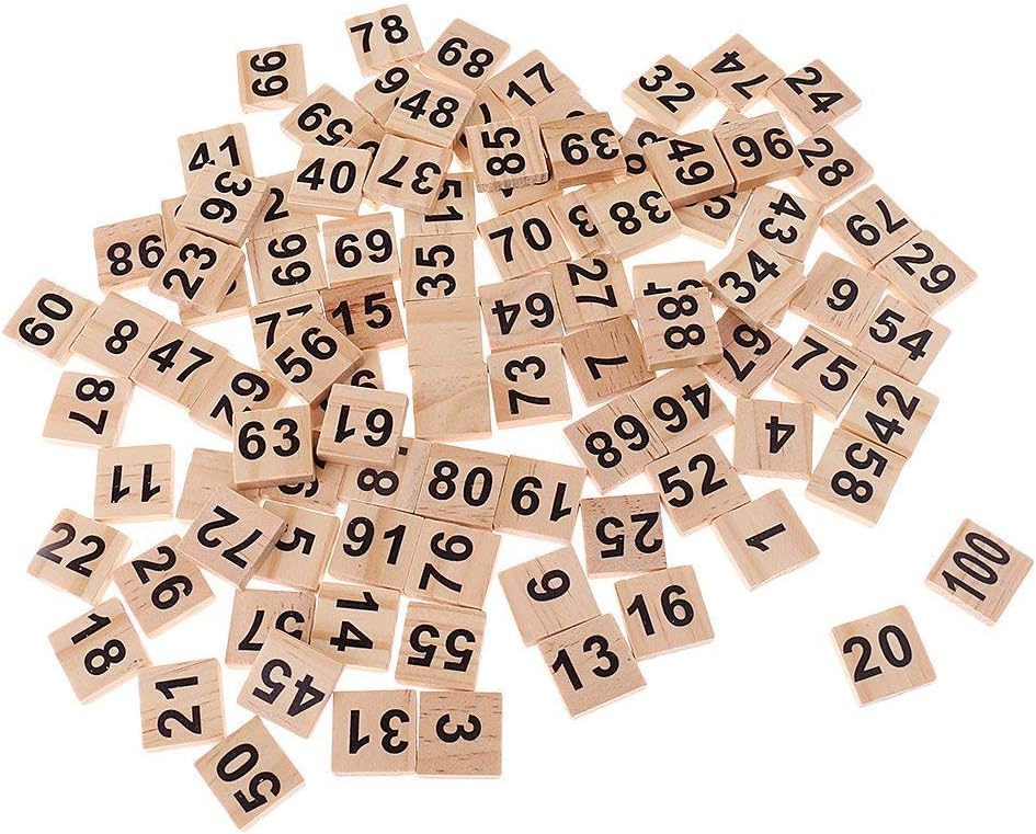 Amazon.com: 100pcs 1-100 Wooden Number Tiles Number Cube Blocks for ...