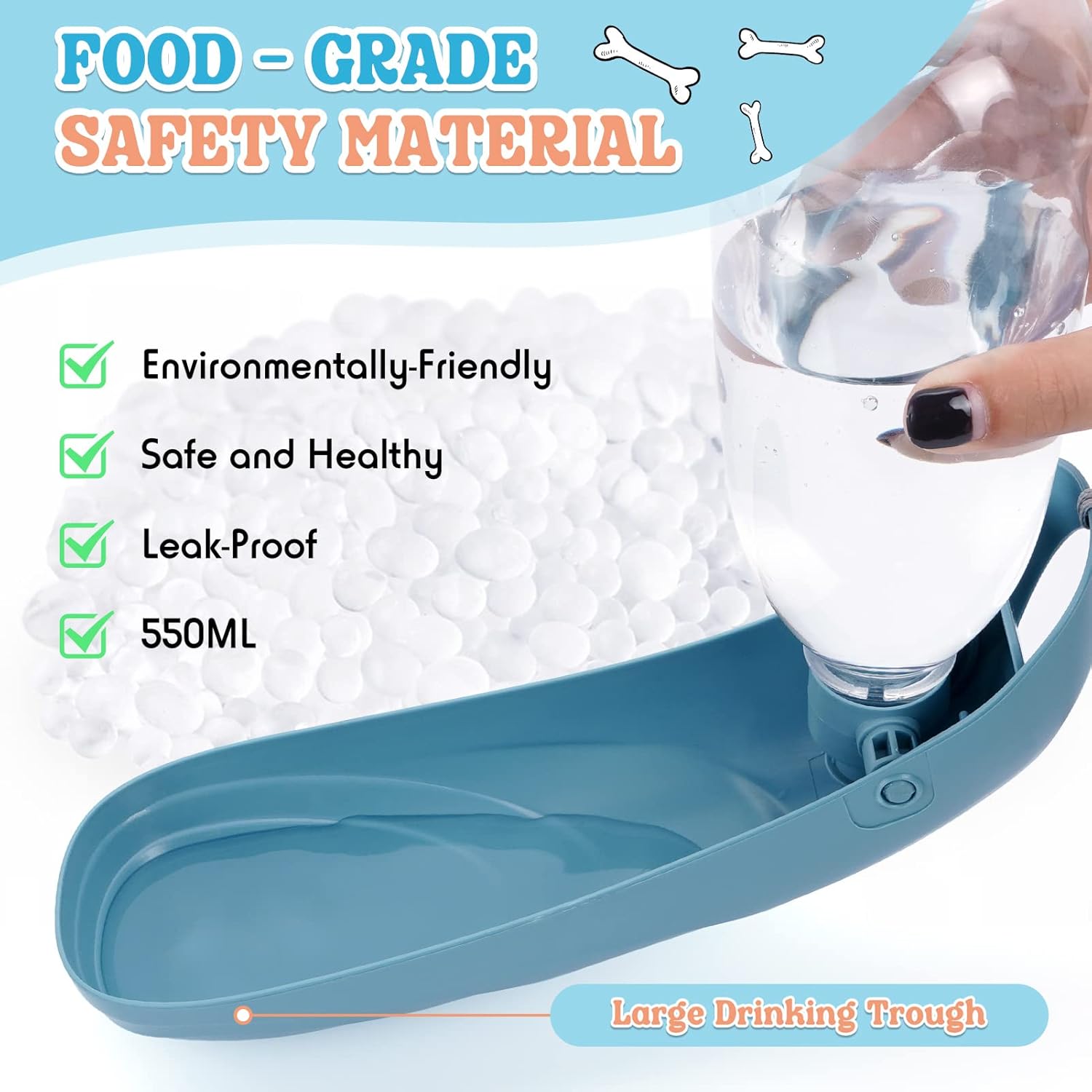 Portable Dog Water Bottle, 550 ml Foldable Dog Drinking Bottle, Pet Cat ...