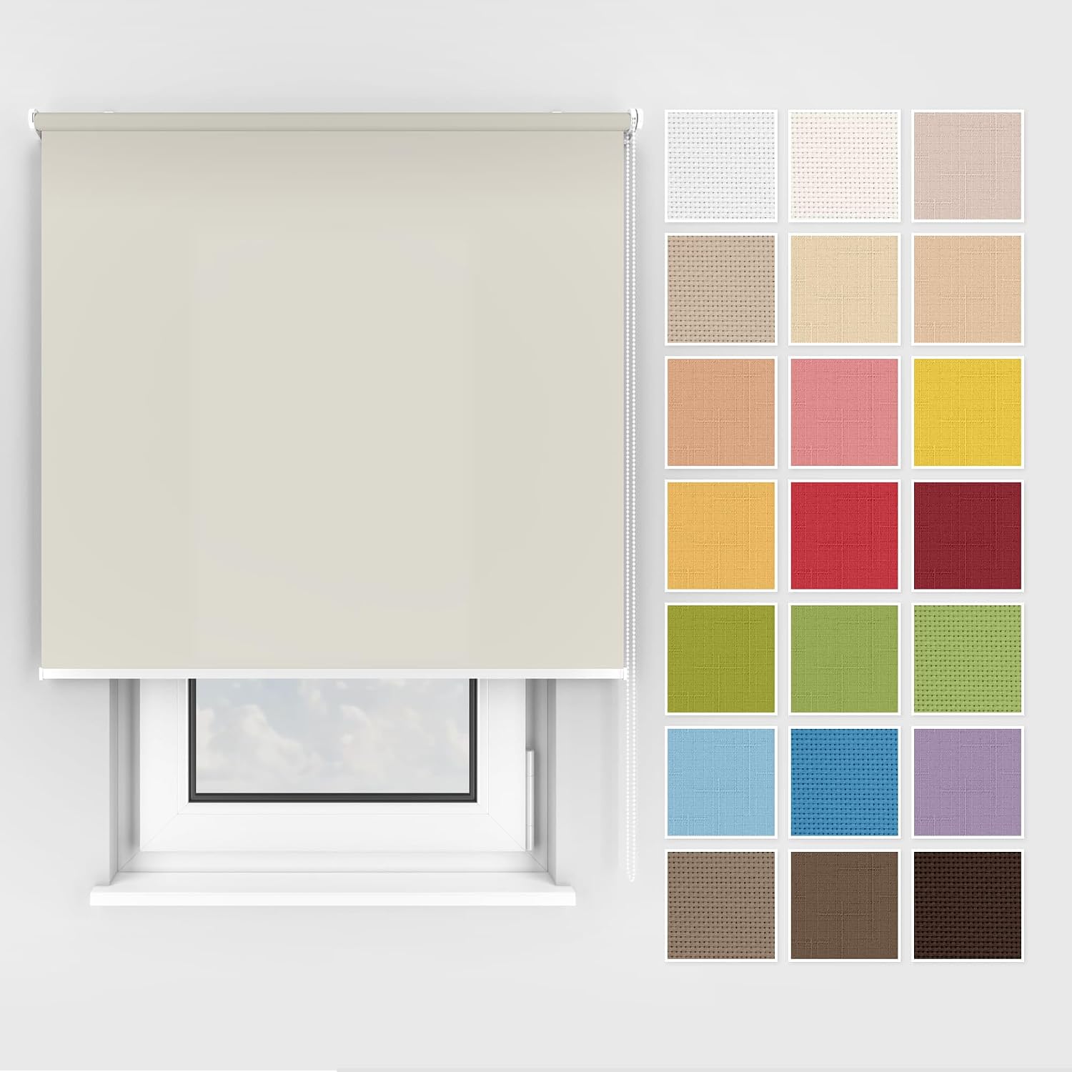 Estika Rollo mit Bohren Deckenmontage und Wandmontage, Breite: 125 cm ...