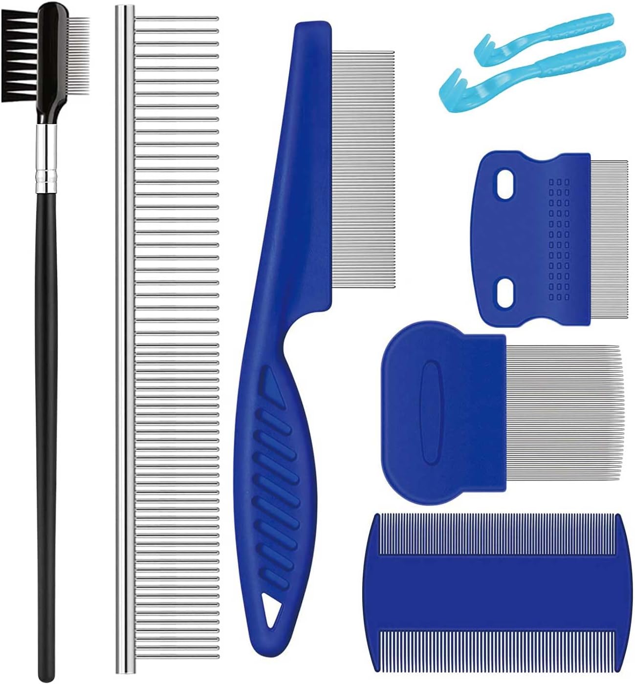 Amazon.com: Pet Grooming Comb Kit, Tear Stain Remover Brush, Undercoat ...