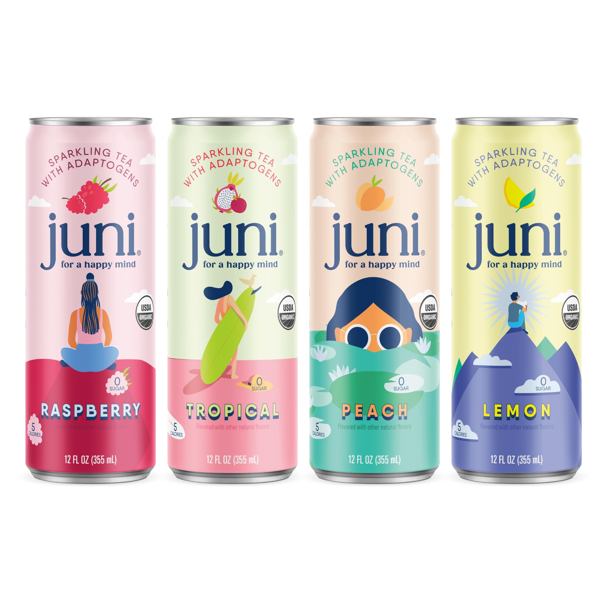 Buy Juni Sparkling Tea | Zero Sugar, 5 Calories, 33mg of Natural ...