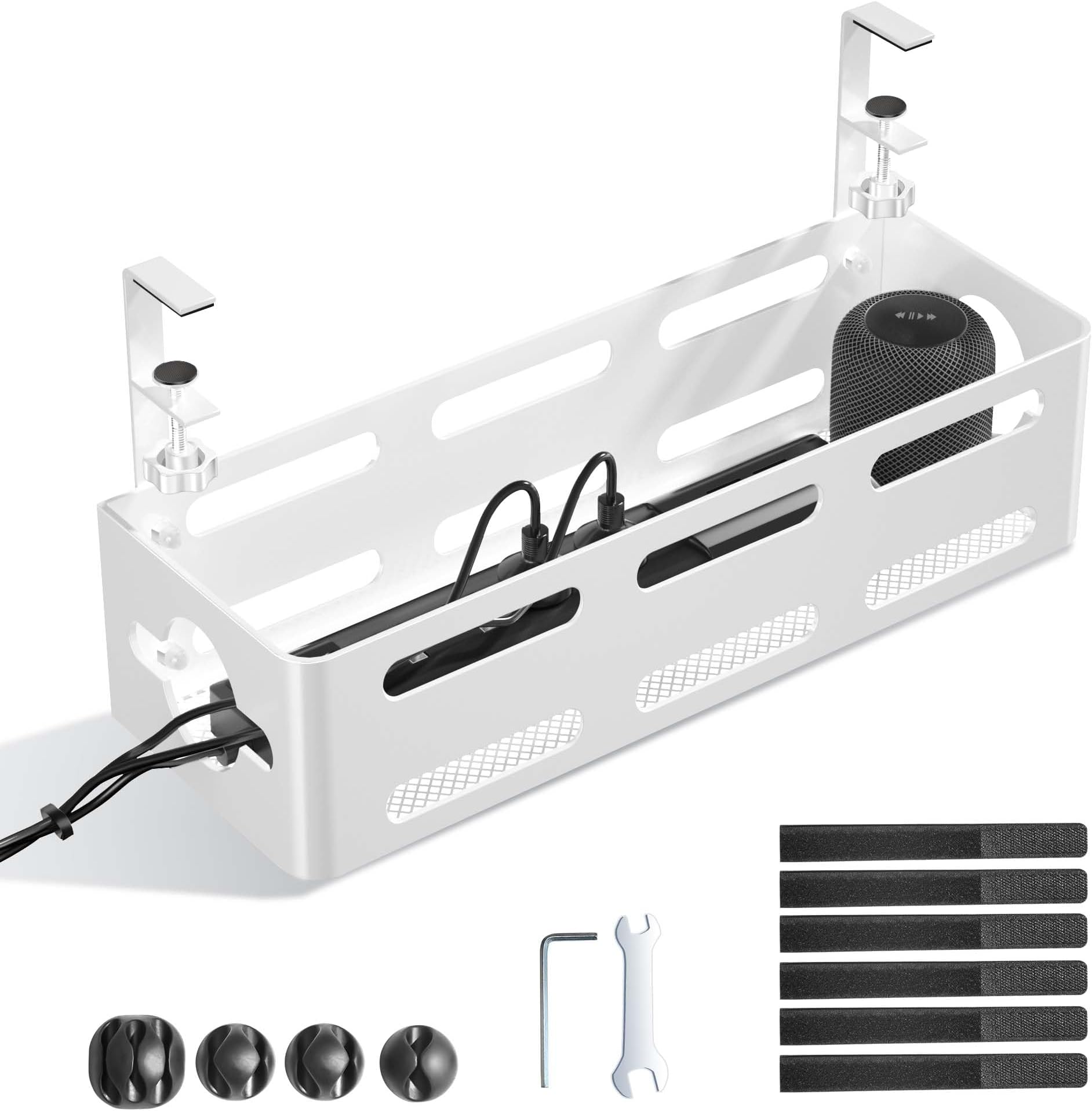 Amazon.com: Under Desk Cable Management Tray, Cinati Wire Organizers No ...