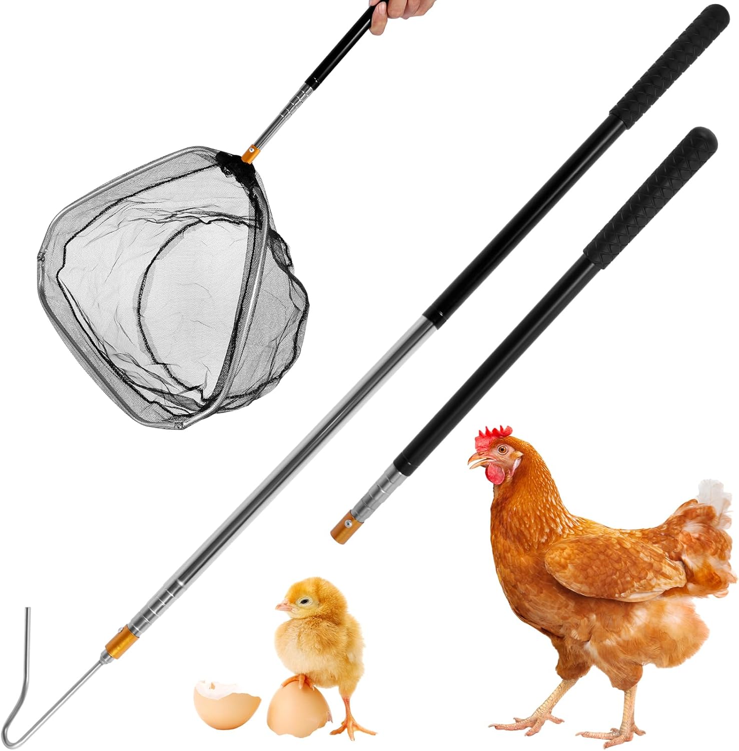 Amazon.com : 2Pcs Stainless Steel Retractable Long Chicken Catcher ...