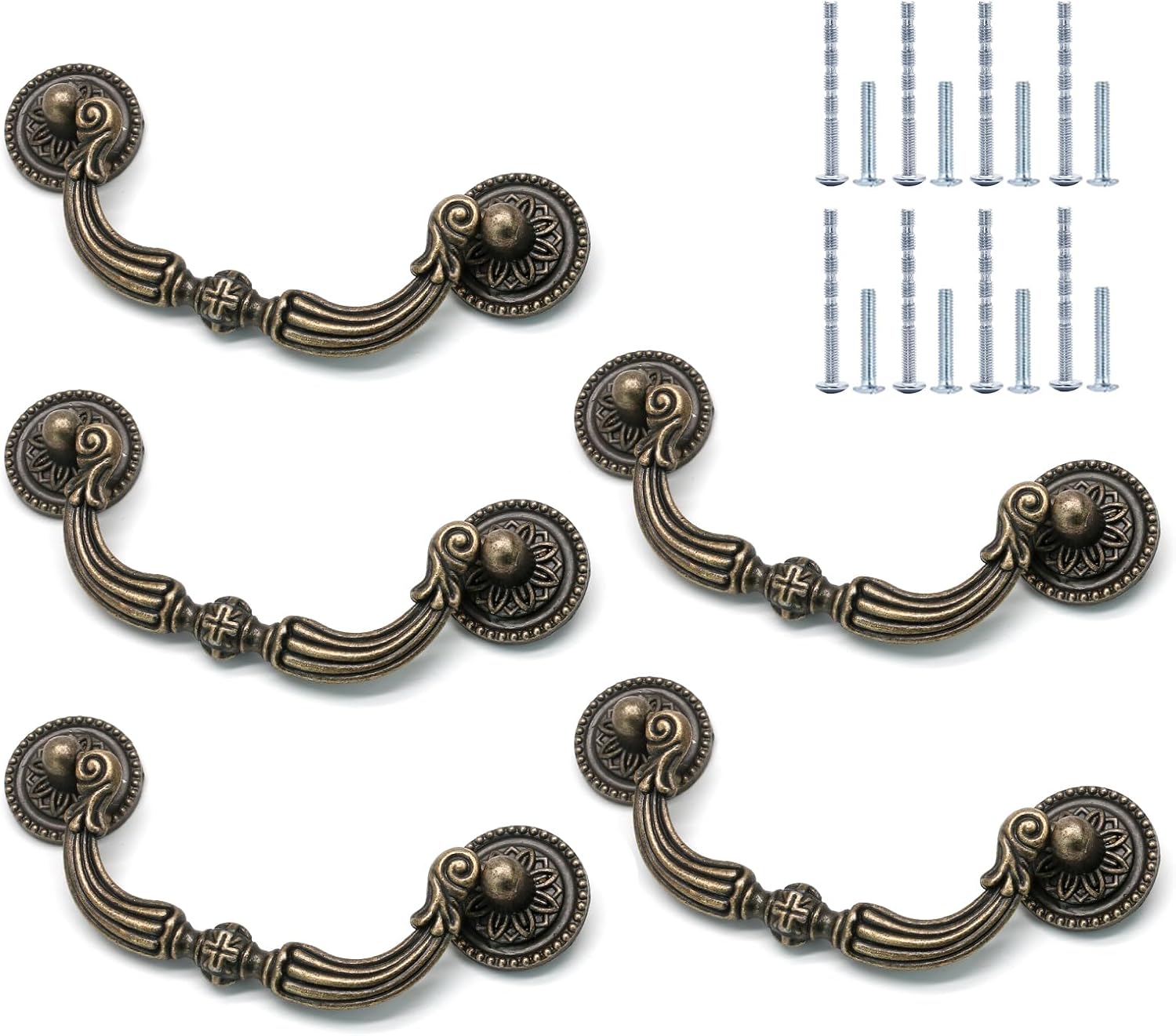 Murtenze 5 Pack Vintage Drop Bail Pulls Handles, 3.7 Inch Hole to Hole ...