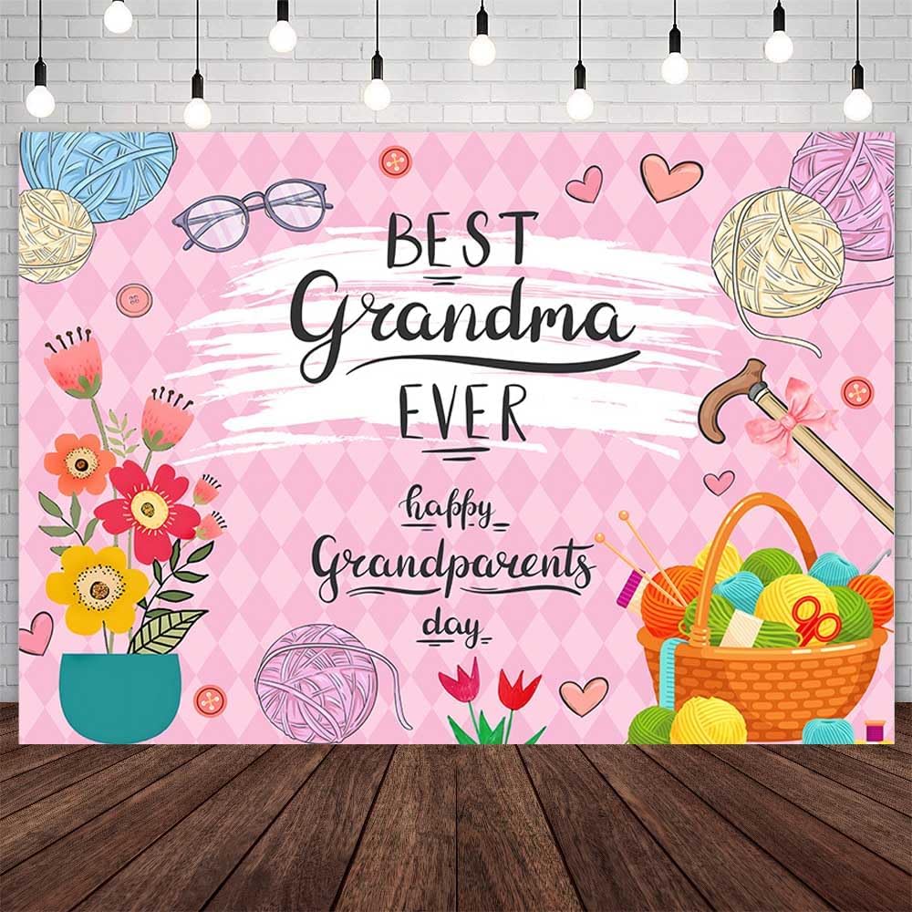 Amazon.com : Grandparents Day Decorations Backdrop Banner Happy ...