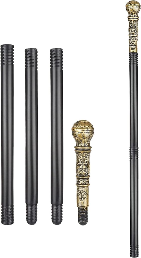 Black Cane Prop - Fancy Dress Cane Pimp Cane Wizard Staff Halloween ...