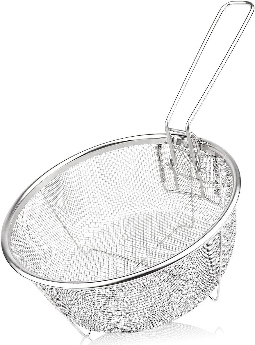 Amazon.com: DOITOOL Stainless Steel Deep Fry Basket Round Wire Mesh Fry ...