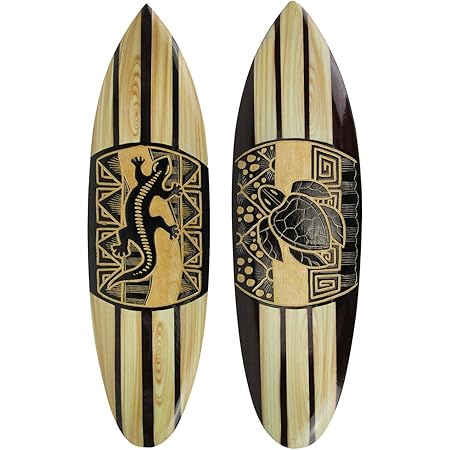 Amazon.com: Chesapeake Bay Ltd Set of 2 Hand Carved Wood Surfboards ...