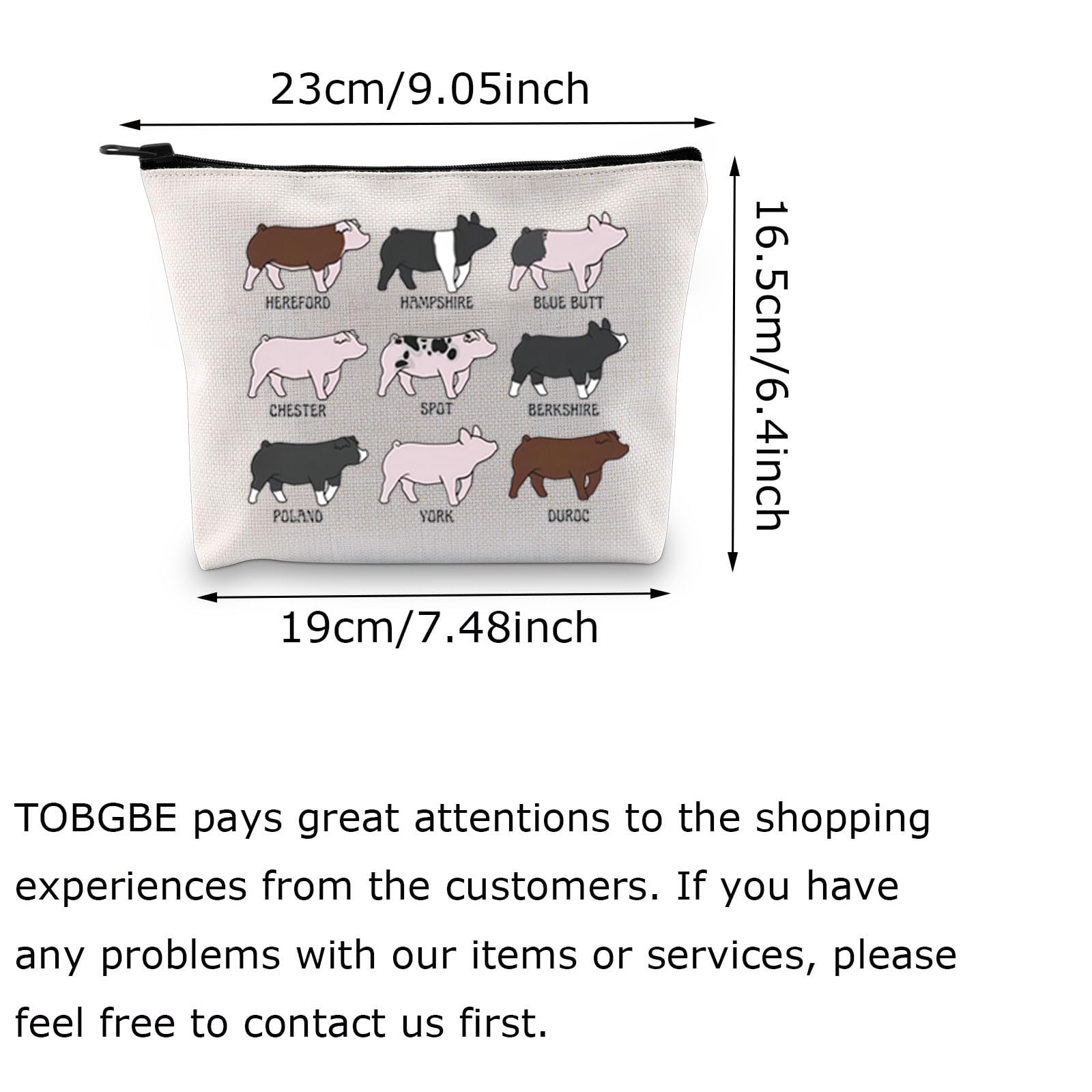 Snapklik.com : TOBGBE Funny Pig Idea Cosmetic Bag Pig Breed Inspired ...