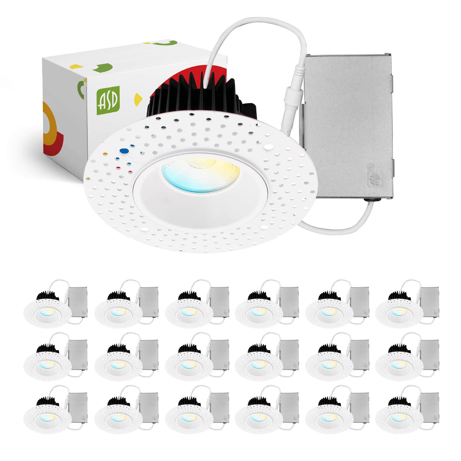 ASD Trimless LED Recessed Lighting 4 Inch, 15W 120V Commercial LED ...