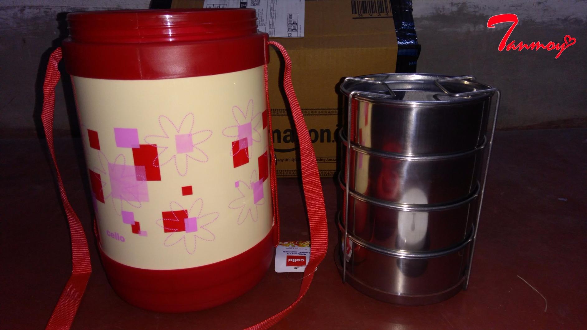 Buy Cello Super Star Insulated 4 Container Lunch Carrier, Grey Online ...