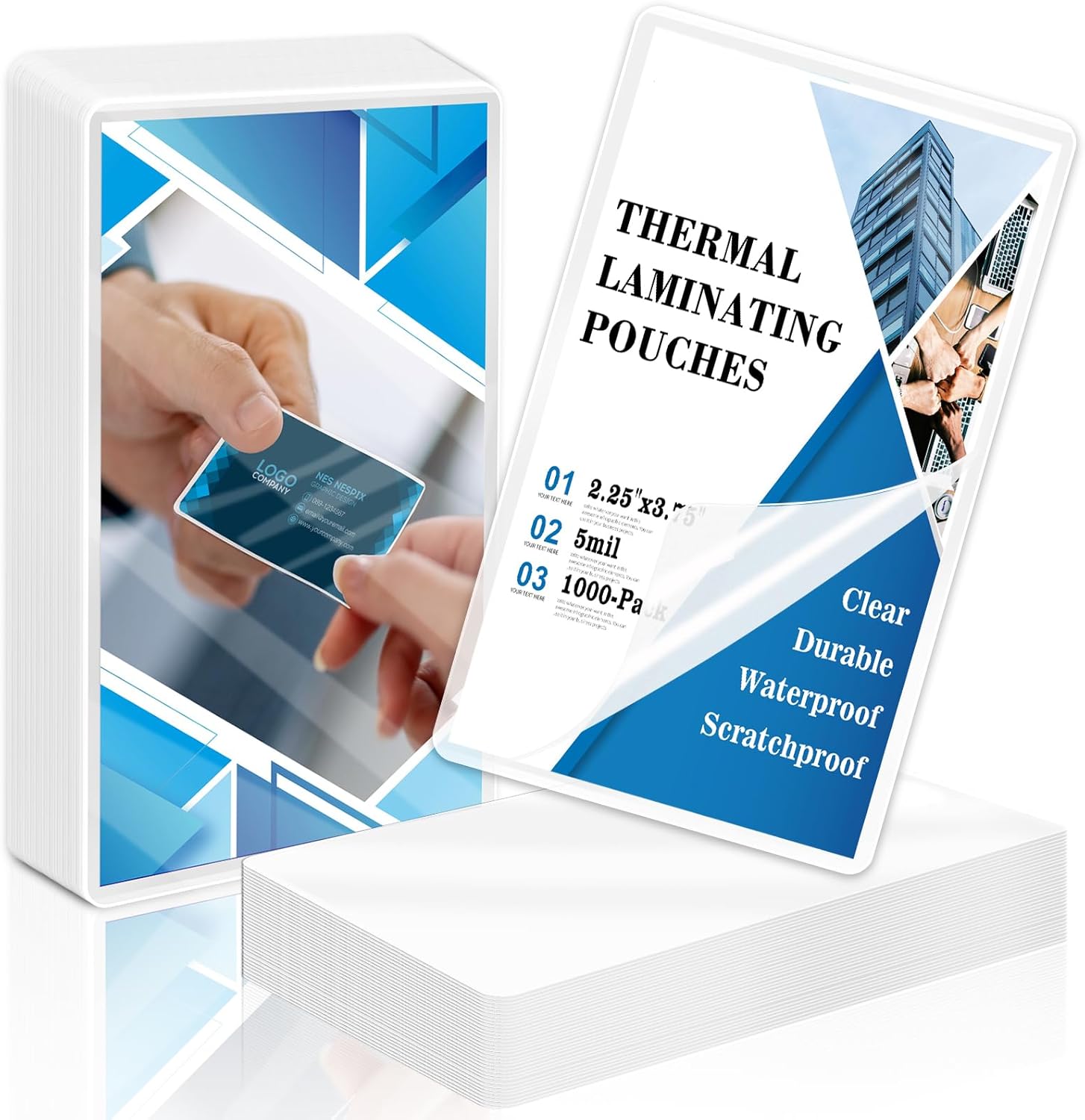 Amazon.com : 1000 Pack 5mil 2.25“x3.75" Thermal Laminating Pouches ...