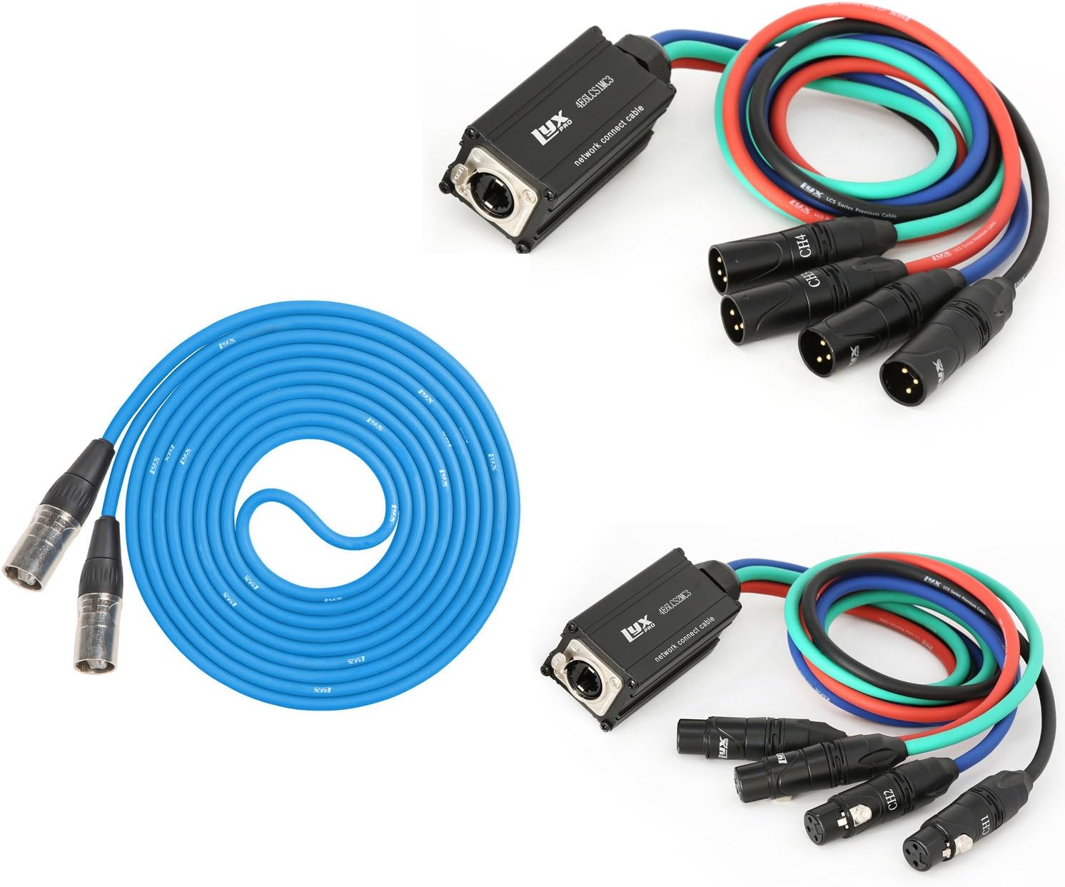 Amazon.com: LyxPro 4-Channel XLR to Single Ethercon 25' Cat6 Cable ...