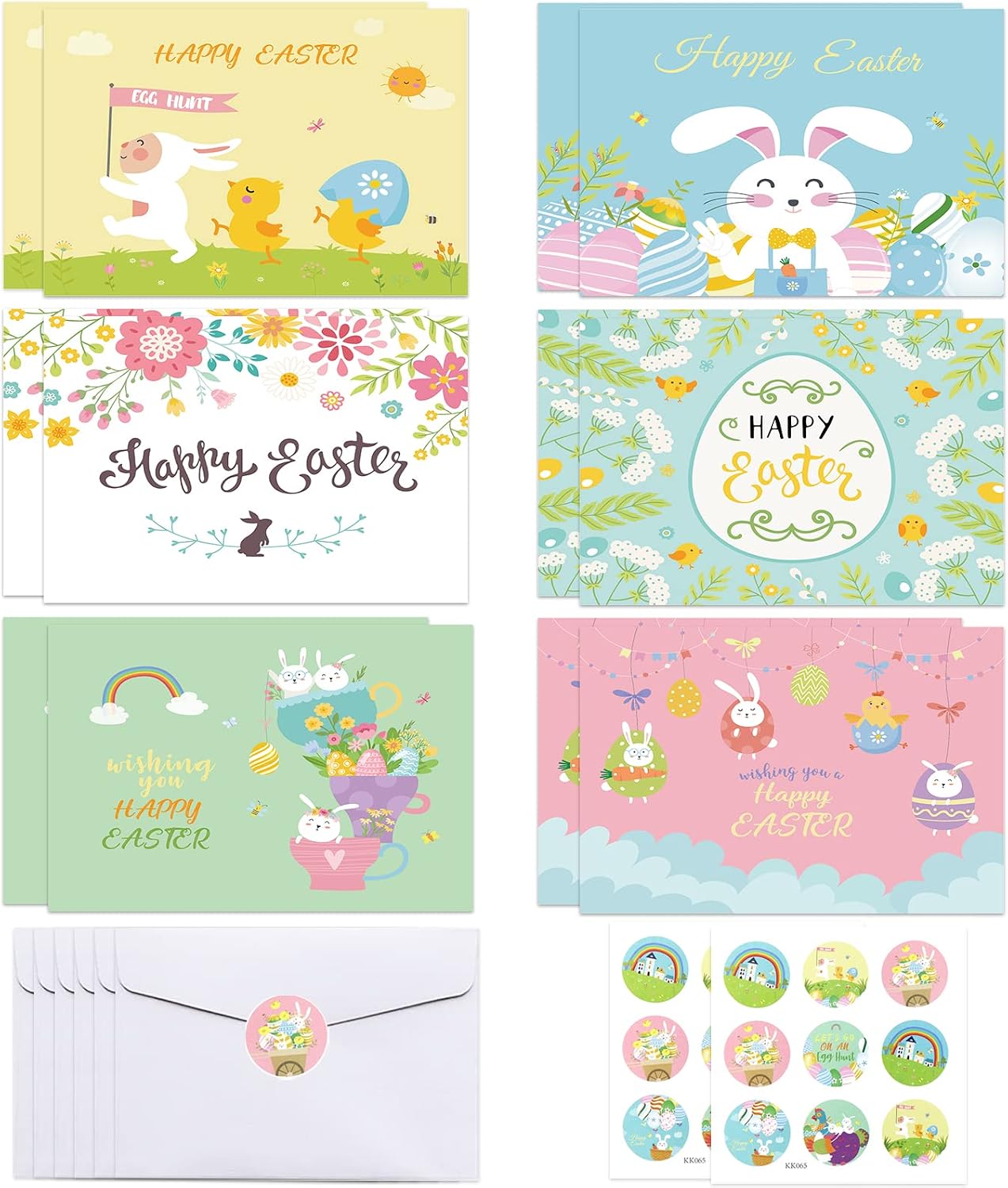 Ourdort Cartoline Pasquali,12 Fogli Cartoline Pasqua,Biglietti Pasquali ...