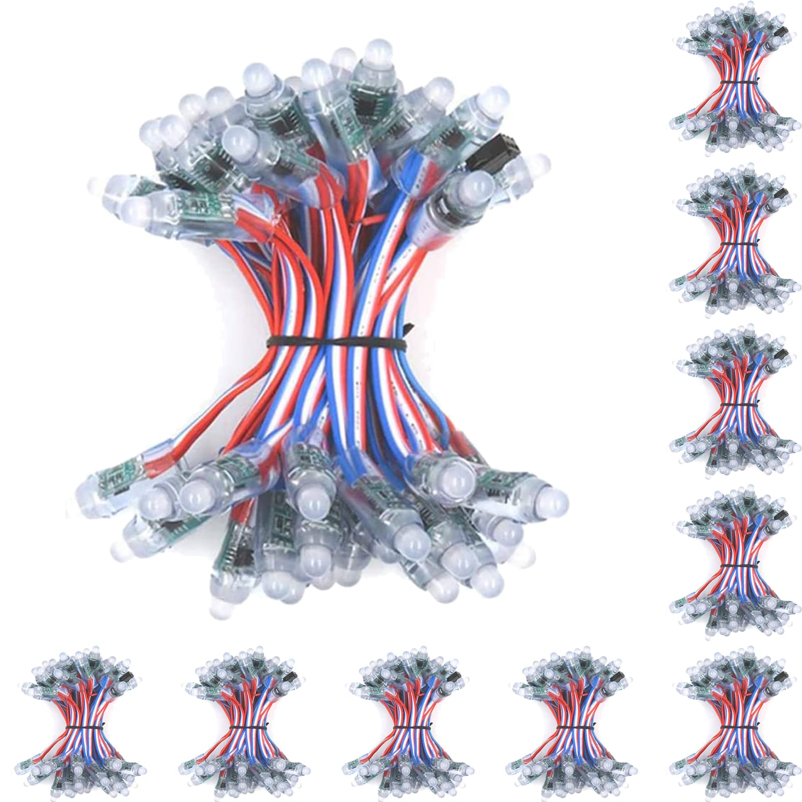 Buy 12V 18awg WS2811 RGB Pixel, 12mm Diffused Digital Smart Bullet ...