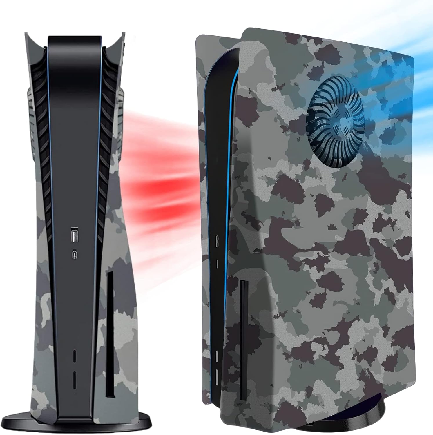 Amazon.com: Cover Plates with Cooling Vent for PS5 Disc Edition Console ...