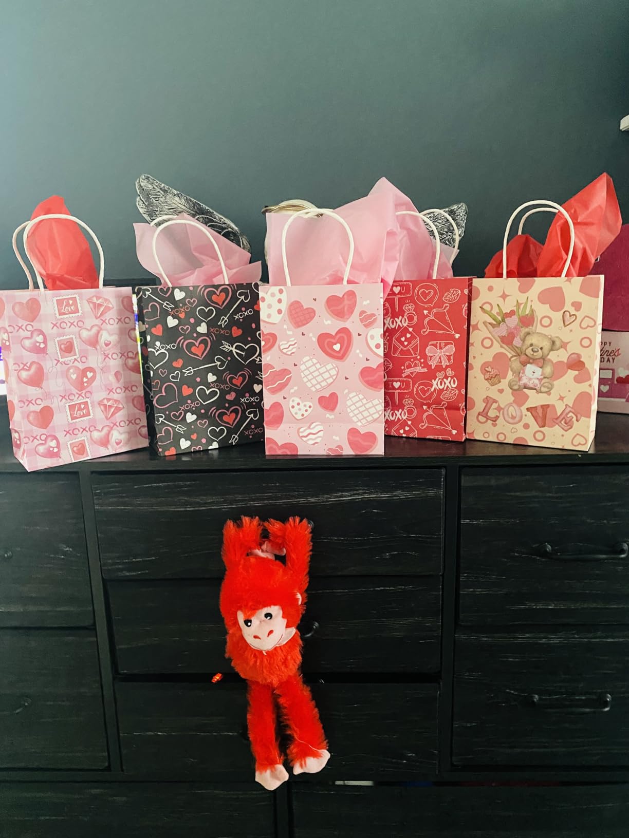 Amazon.com: 36pcs Valentine’s Day Gift Bags with 48 sheet Red Pink ...