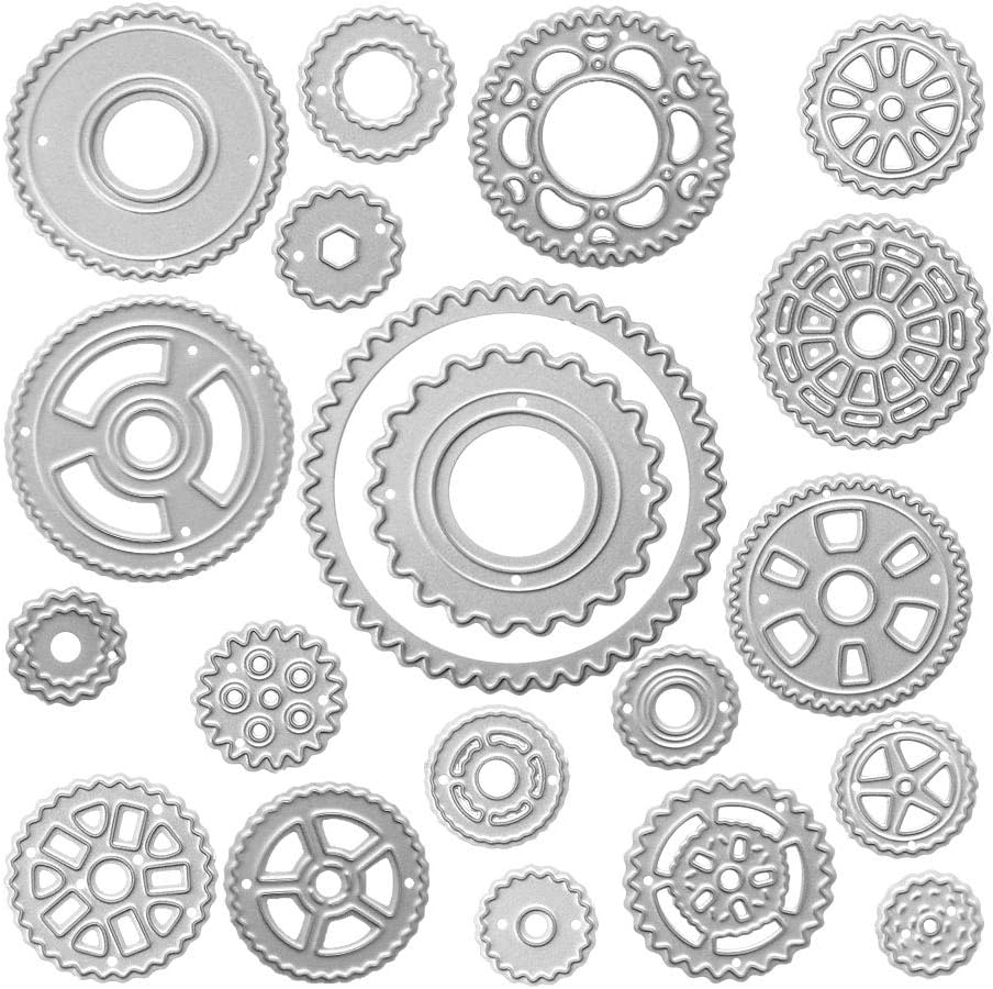Amazon.com : Silver Steampunk Metal Cutting Dies Gear Craft Die Cuts ...