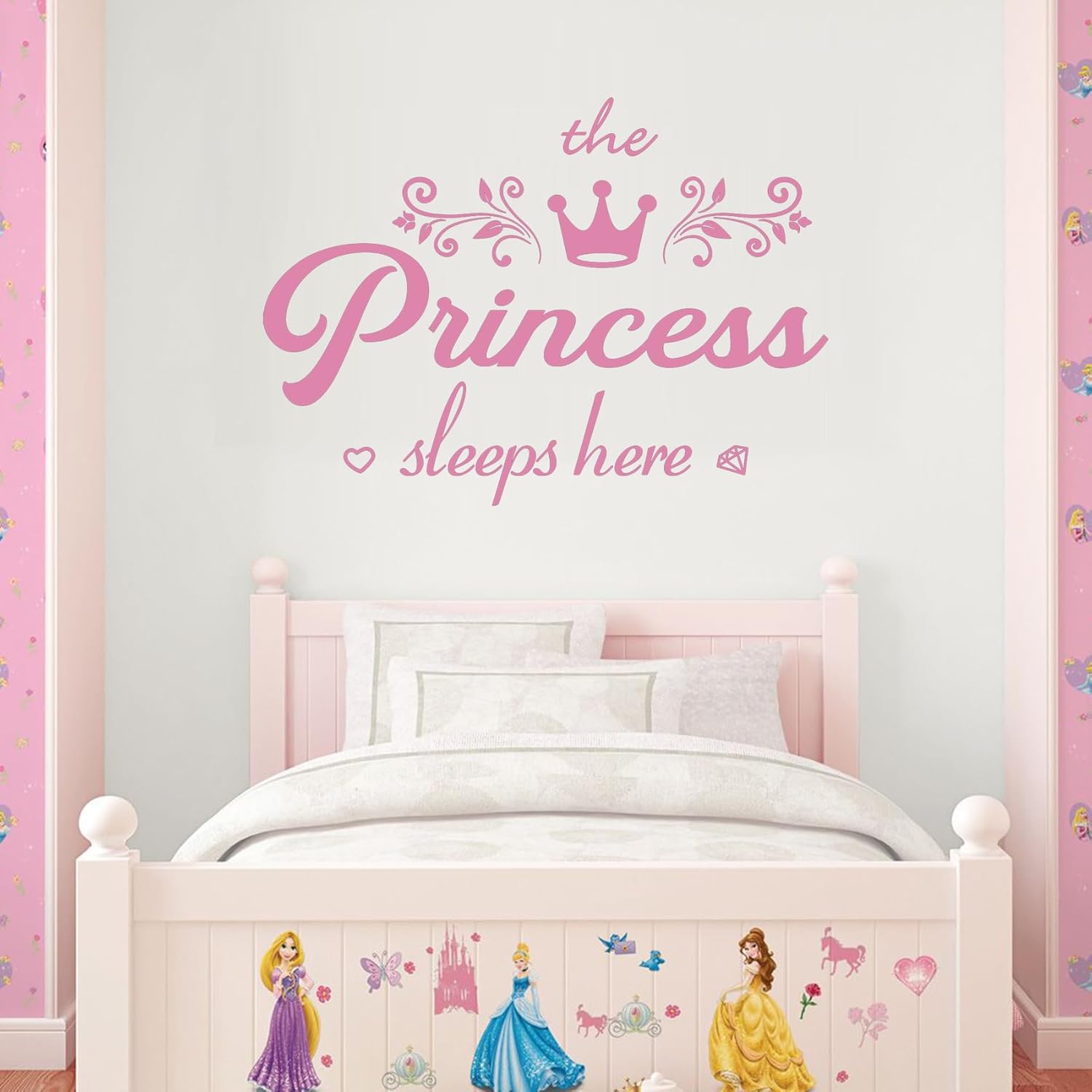 Amazon.com: Princess Wall Decals Stickers Peel and Stick, Crown Wall ...