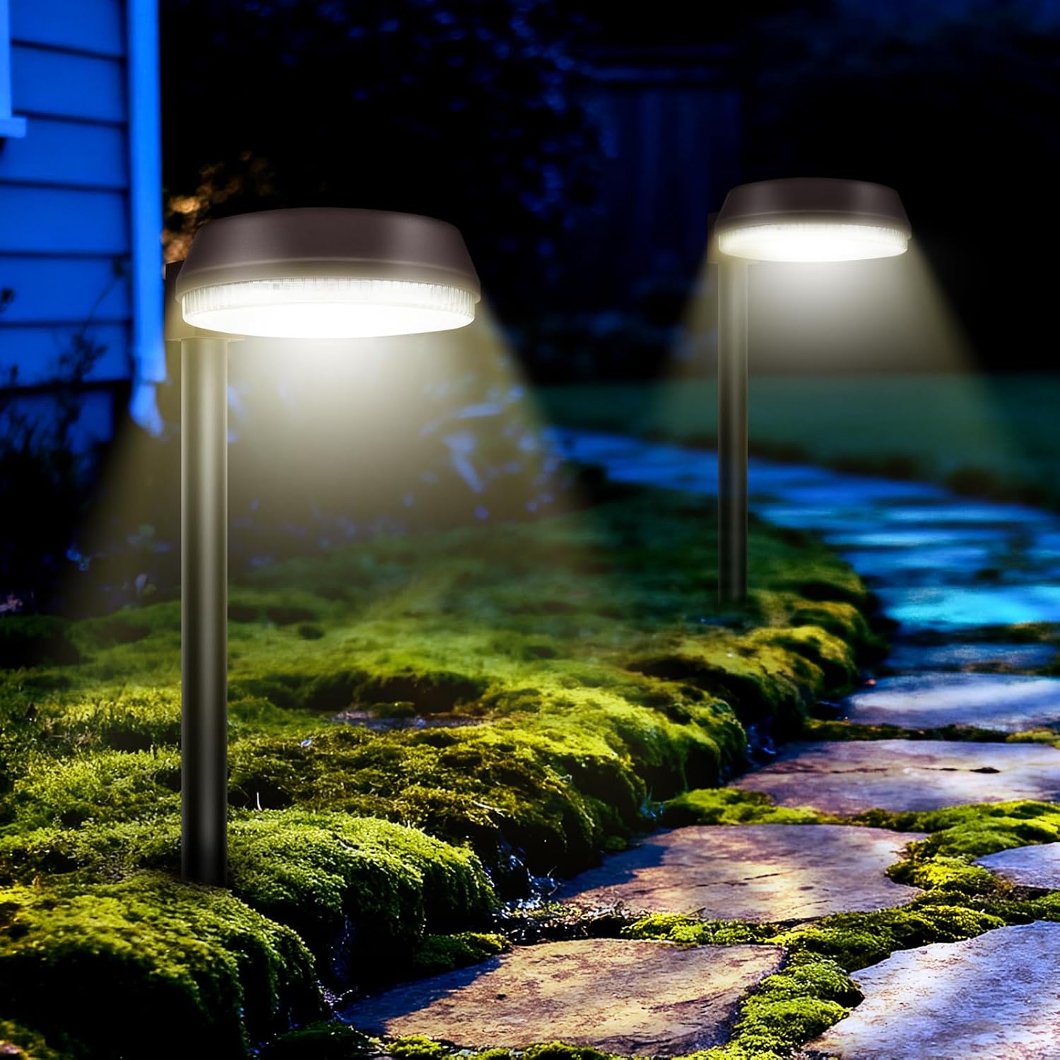 Kuronis Tall Solar Path Lights, Accurate Dark/Light Sensor Pathway ...