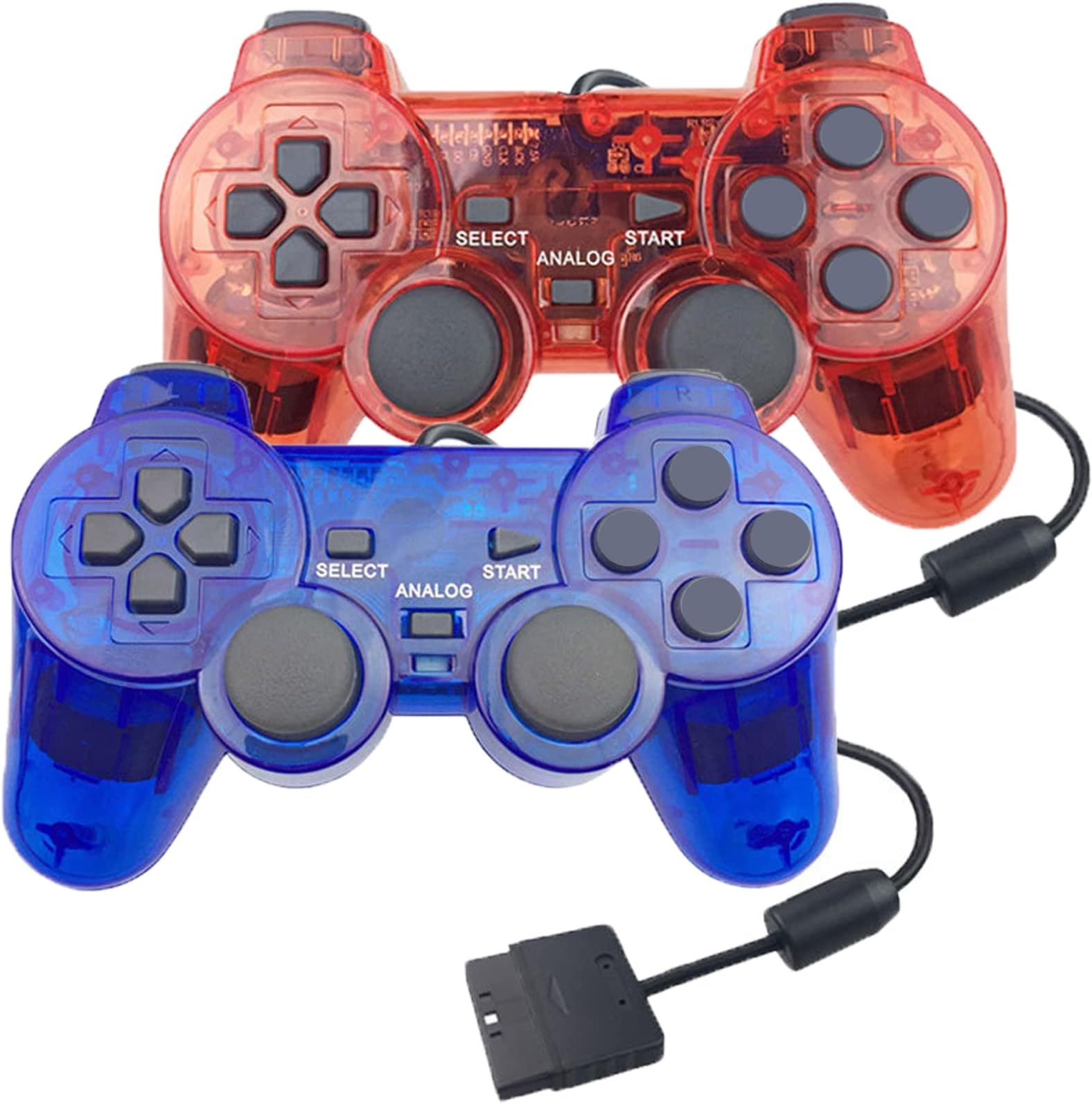 Hovlian 2 Pack PS2 Wired Controller,Double Shock Gamepad Compatible ...