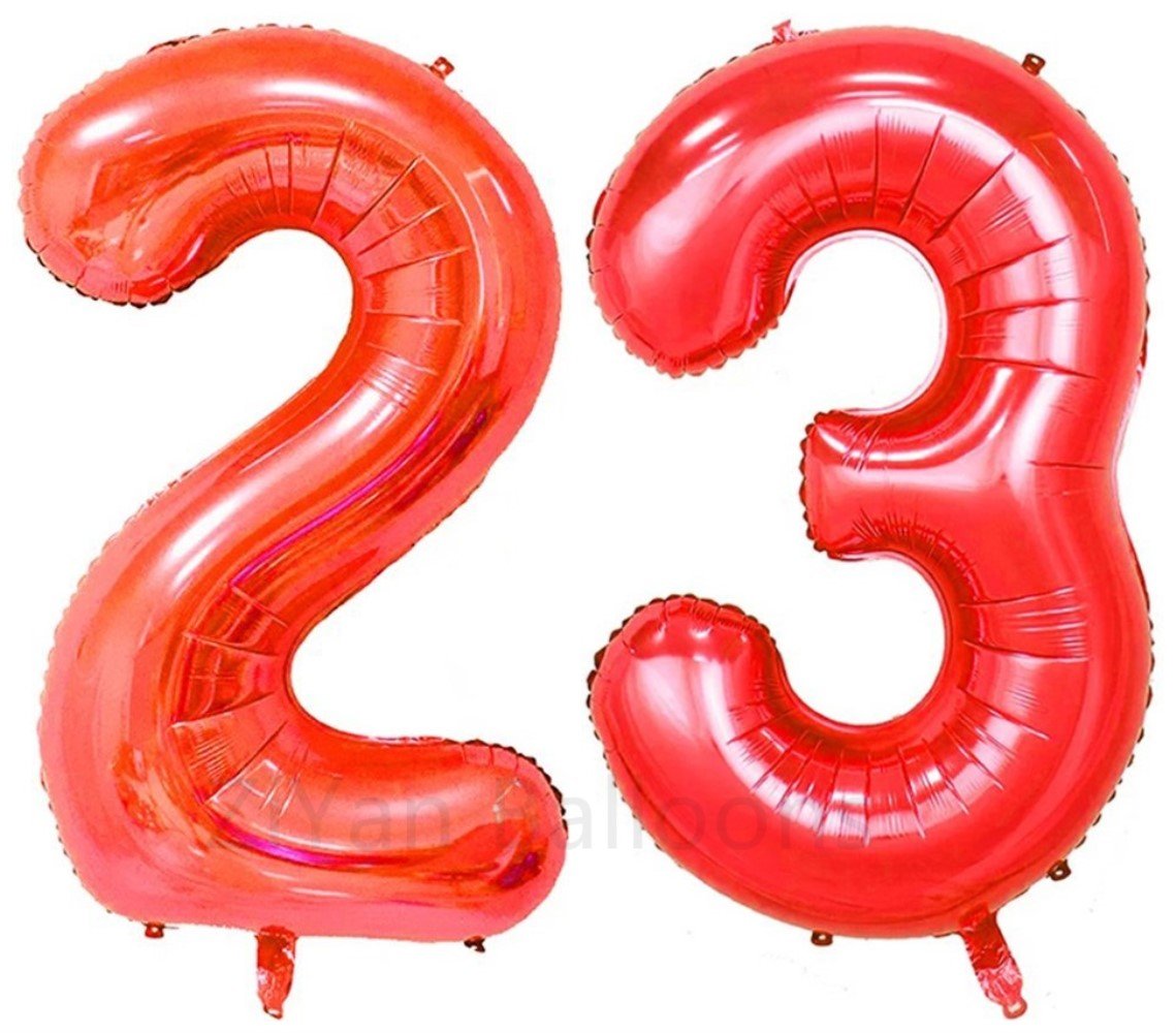 ZiYan 40inch Red Number 23 Balloon Party Festival Decorations Birthday ...