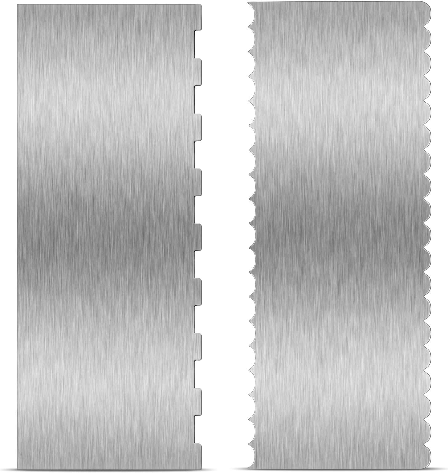 Amazon.com: Patelai 10 Inch Stainless Steel Metal Cake Scraper Large ...