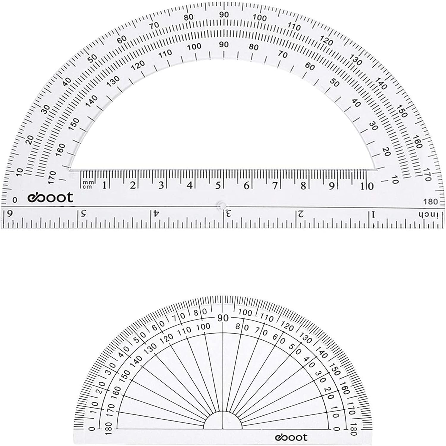 eBoot Plastic Protractor Protractor 180 Degrees, 4 Inch and 6 Inch ...
