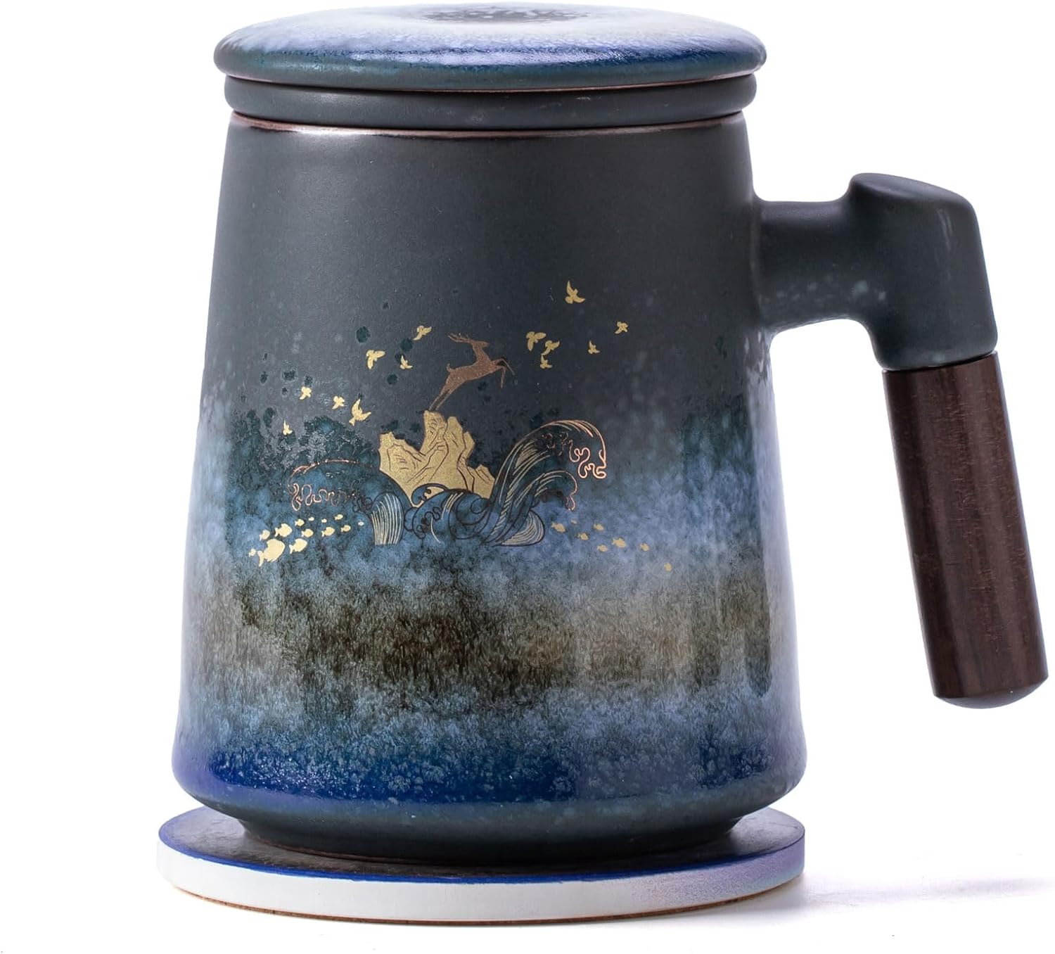 Amazon.com: Ochcahser Tea Cup with Infuser and Lid, Deer and Nature ...
