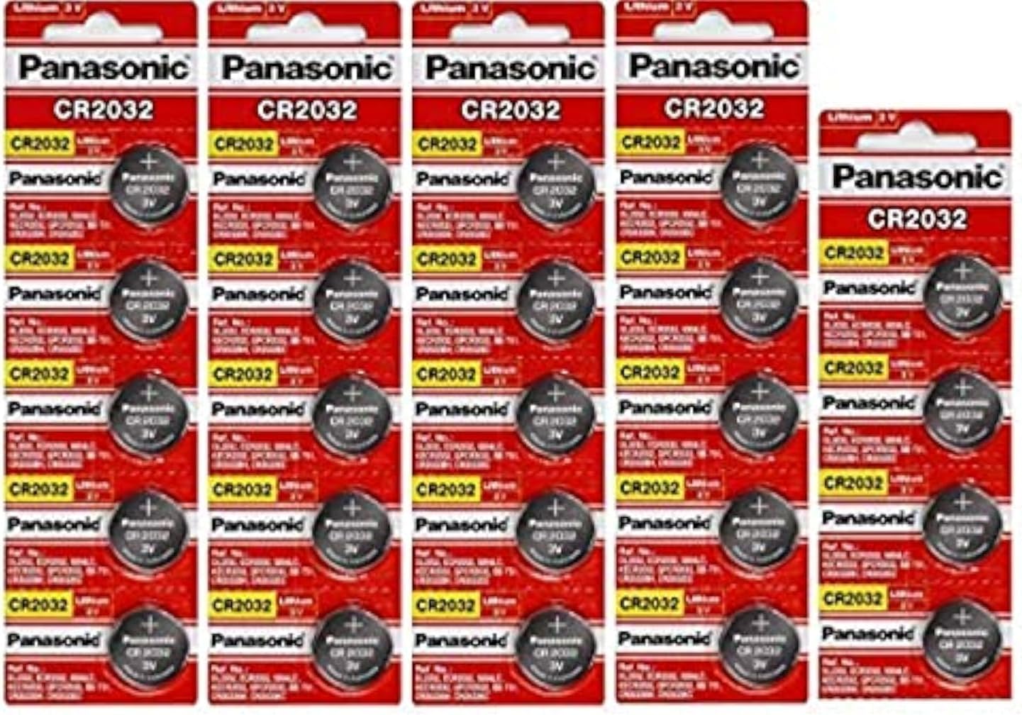 Amazon.com: 24 Panasonic CR2032 Batteries Lithium cr-2032 3V Coin Cell ...