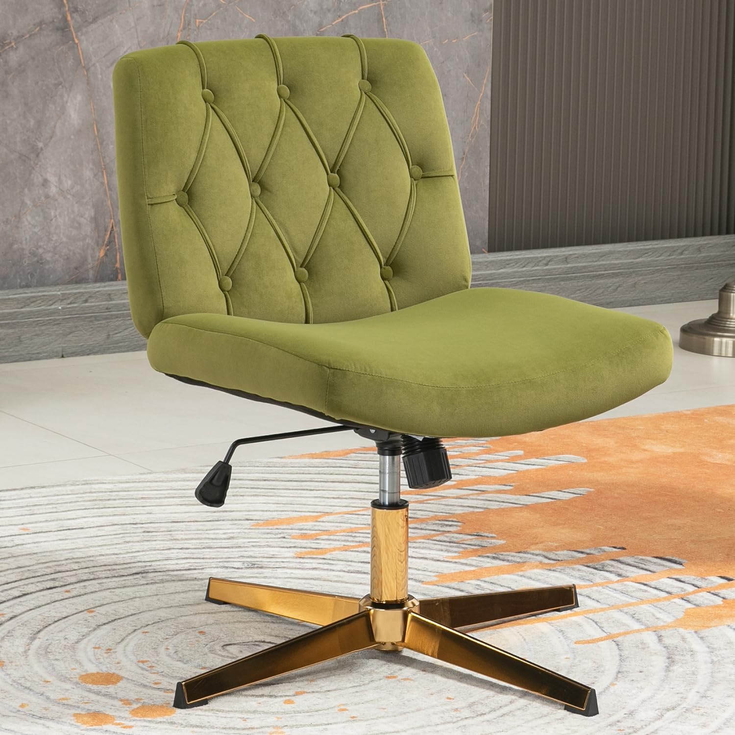 Amazon.com: TURRIDU Home Office Armless Swivel Chair, Criss Cross ...