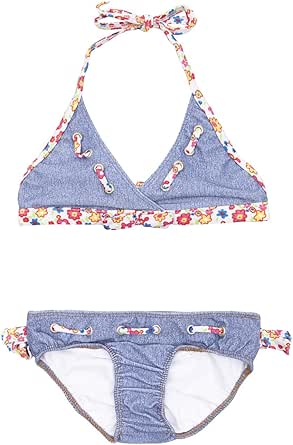 Amazon.com: Sunrise Outlet Girls 2 Piece Bikini Swimsuit Chambray Blue ...