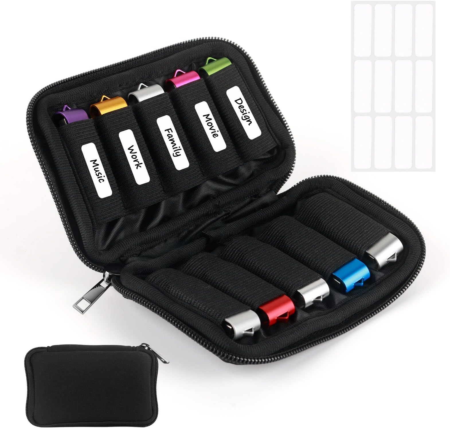 Amazon.com: Flash Drive Case USB Storage Case 10 Slots, Portable Thumb ...