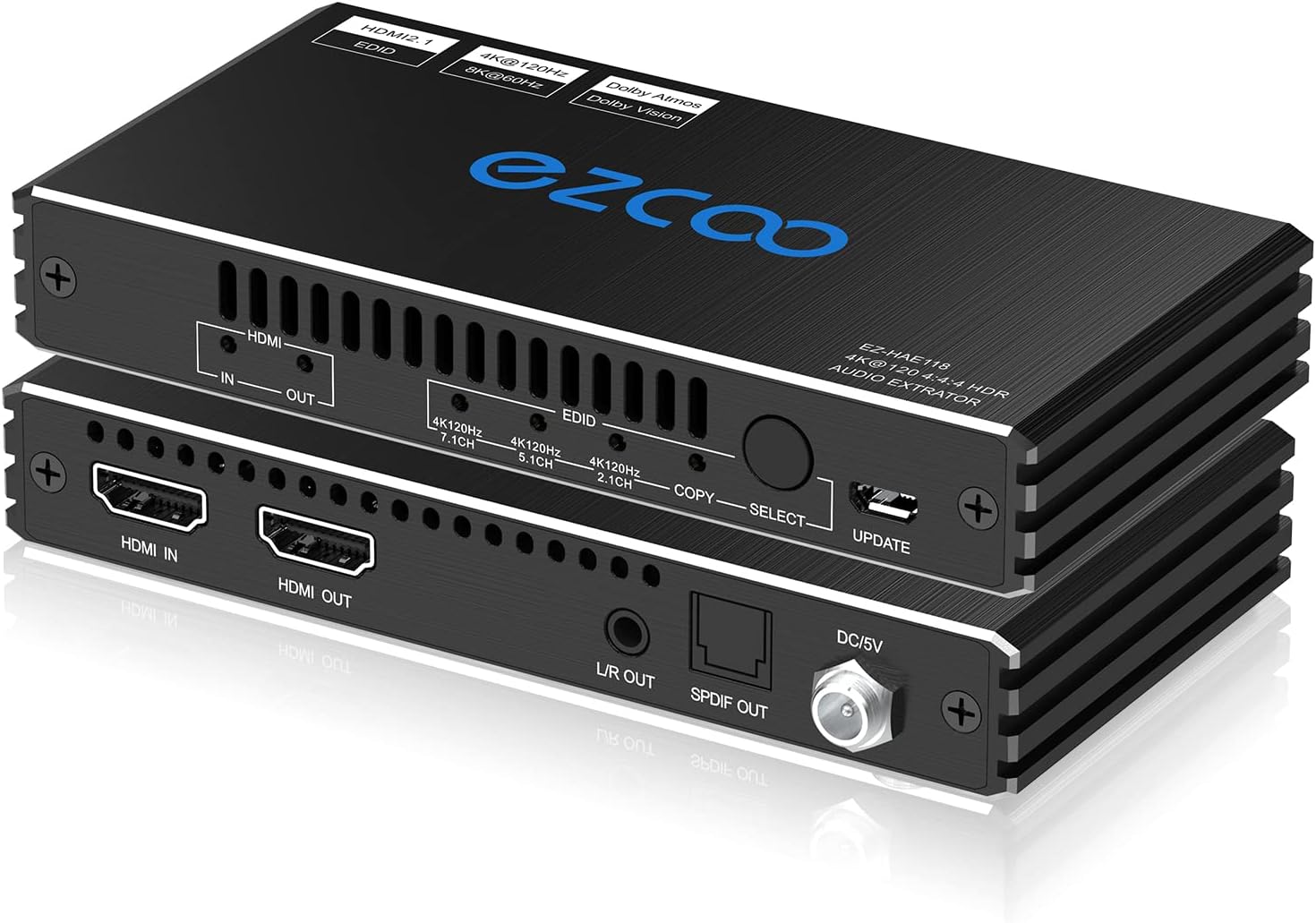 HDMI Audio Extractor 4K 120Hz 8K 7.1/5.1/2.1ch EDID Switch Atmos VRR ...