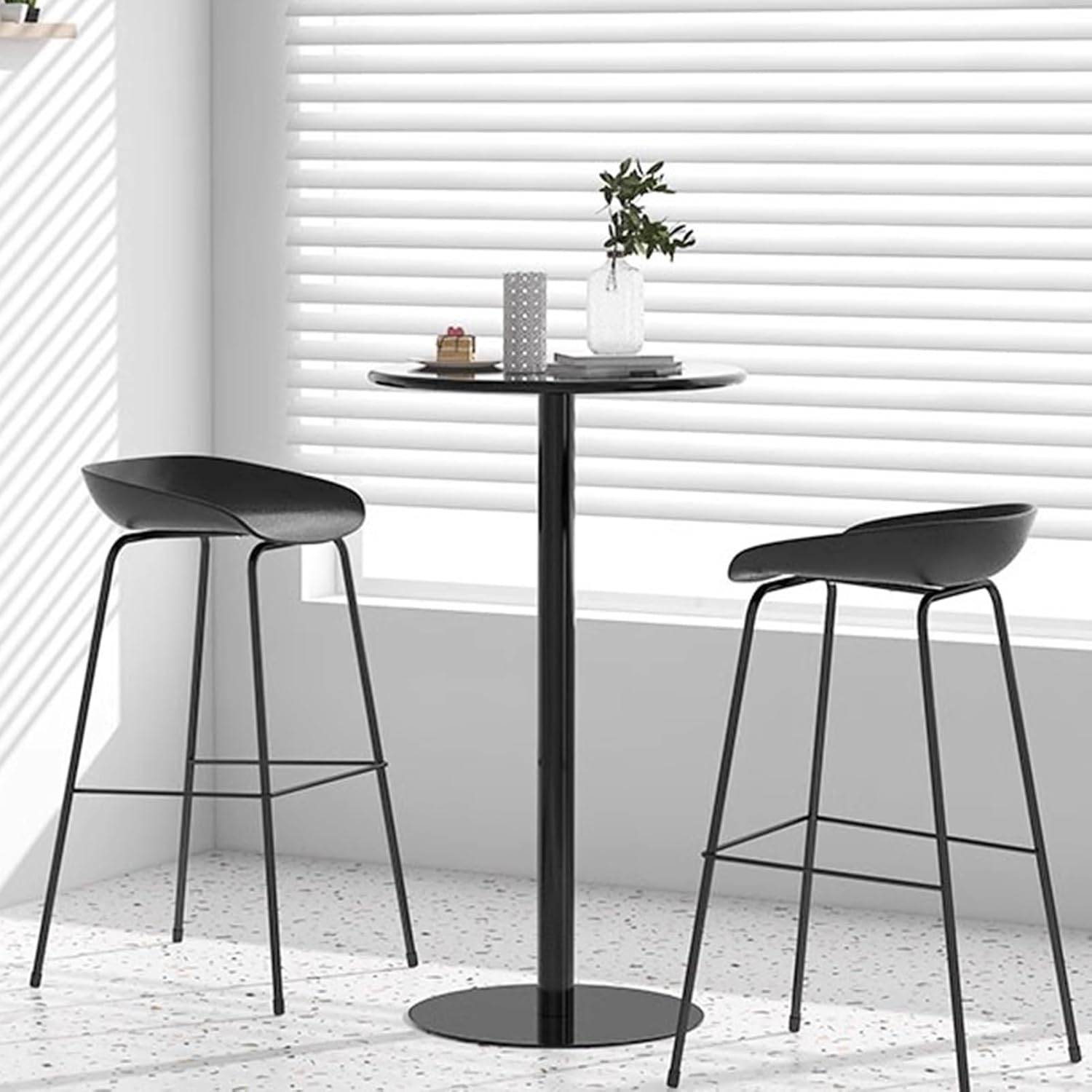 Amazon.com: Yopappol Outdoor Bistro Table with Metal Base, Standing ...