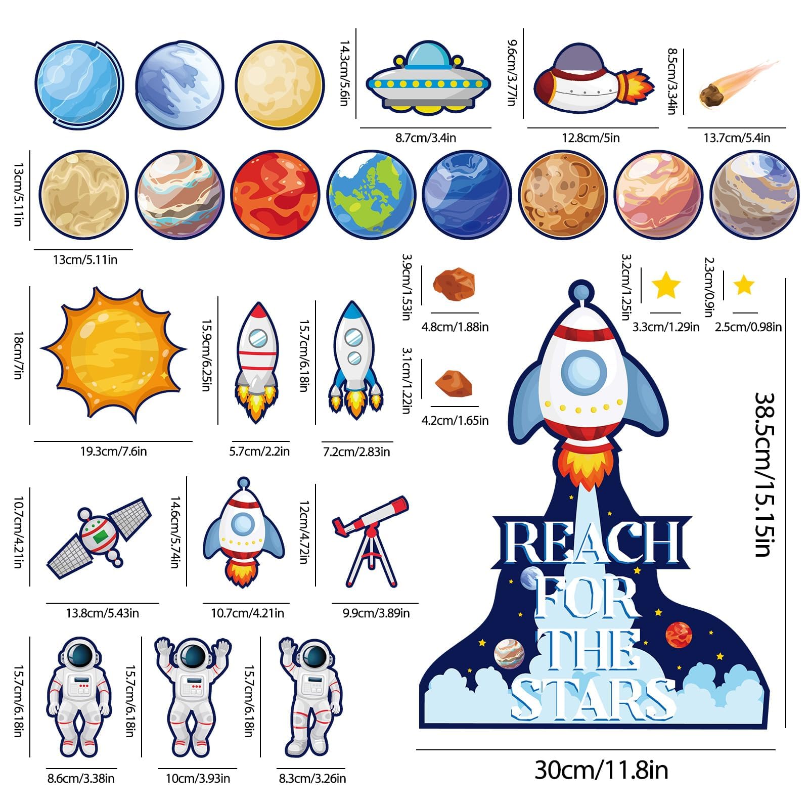 Snapklik.com : Outer Space Honeycomb Balls Bulletin Board Set ...
