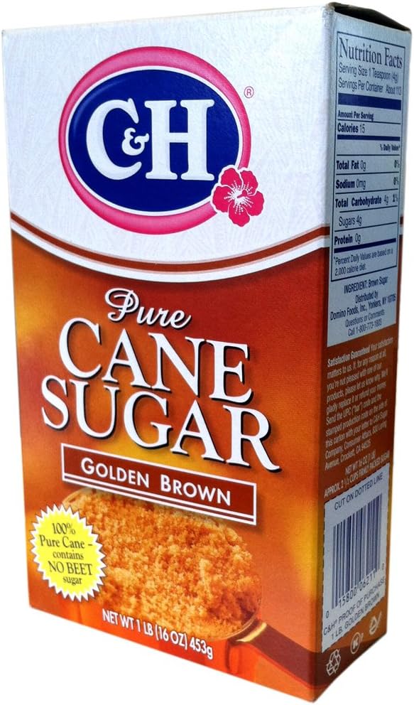 Amazon.com: C&H, Cane Sugar, Golden Brown, 2lb Bag (Pack of 2 ...